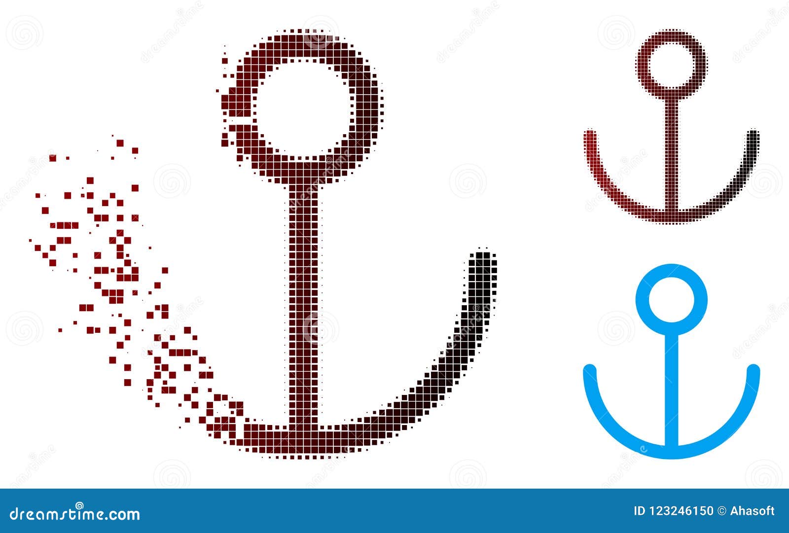 Icono De Semitono Del Ancla Del Pixel De La Chispa Ilustración del ...