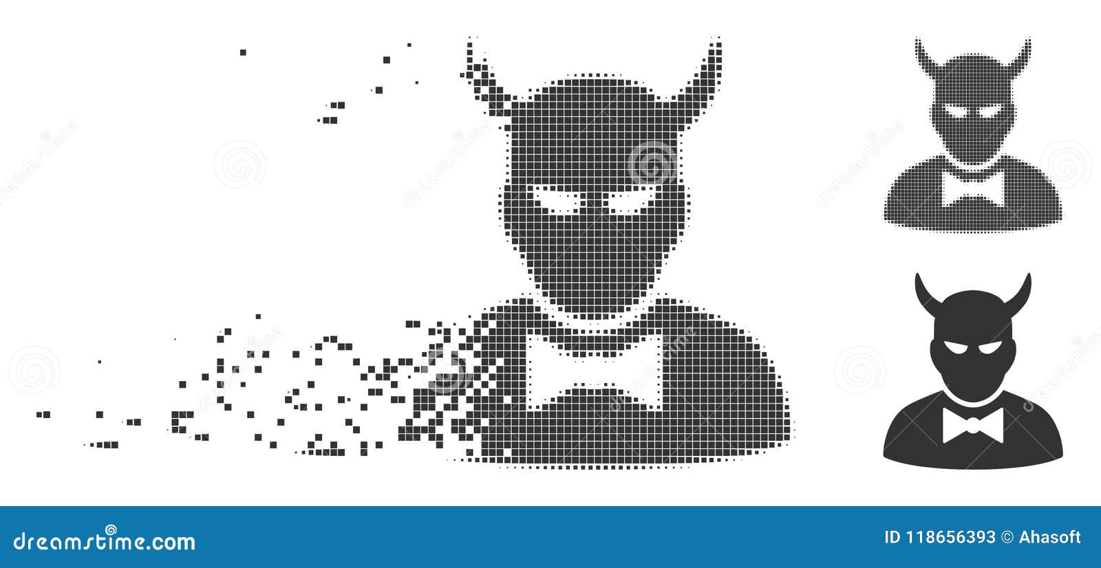 Icono De Semitono Del Diablo Del Pixel Del Polvo Ilustración del Vector ...