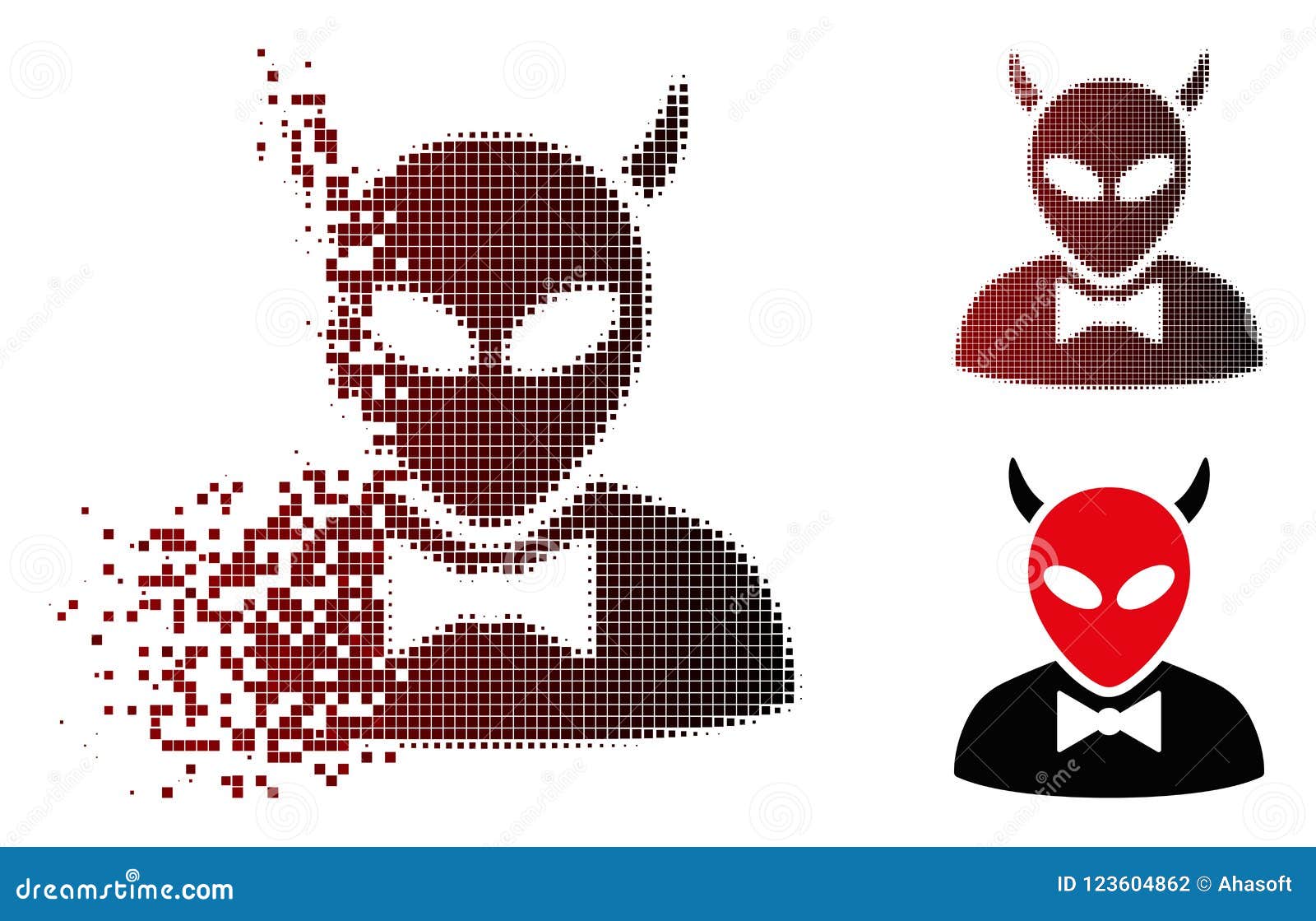 Icono De Semitono Del Diablo Del Pixel Del Polvo Ilustración del Vector ...