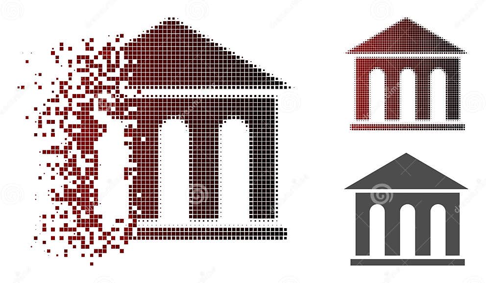 Icono De Semitono Del Edificio Del Museo Del Pixel Móvil Ilustración ...