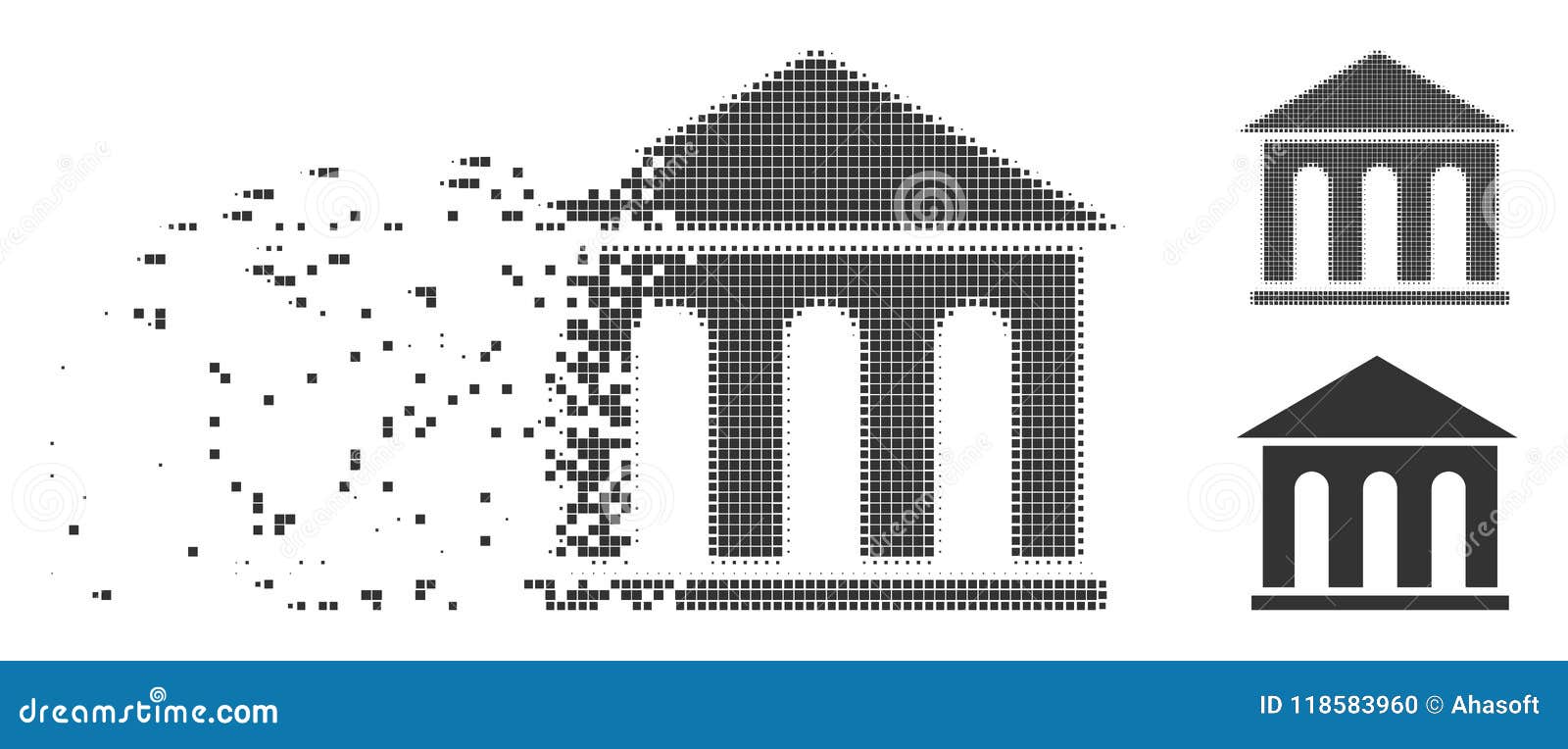 Icono De Semitono Destructed Del Edificio Del Museo Del Pixel ...