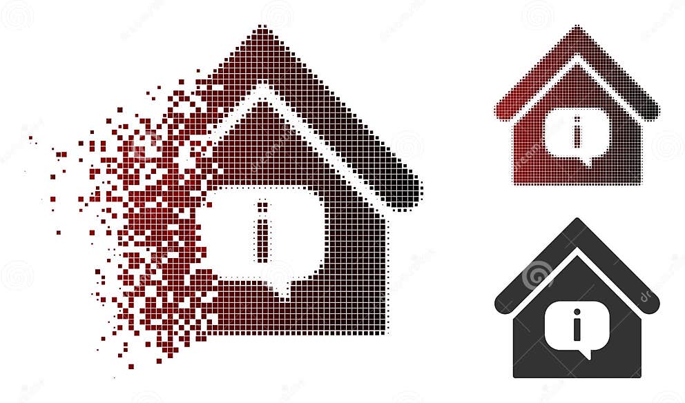 Icono De Semitono Disperso Del Edificio De La Indirecta De Pixelated ...