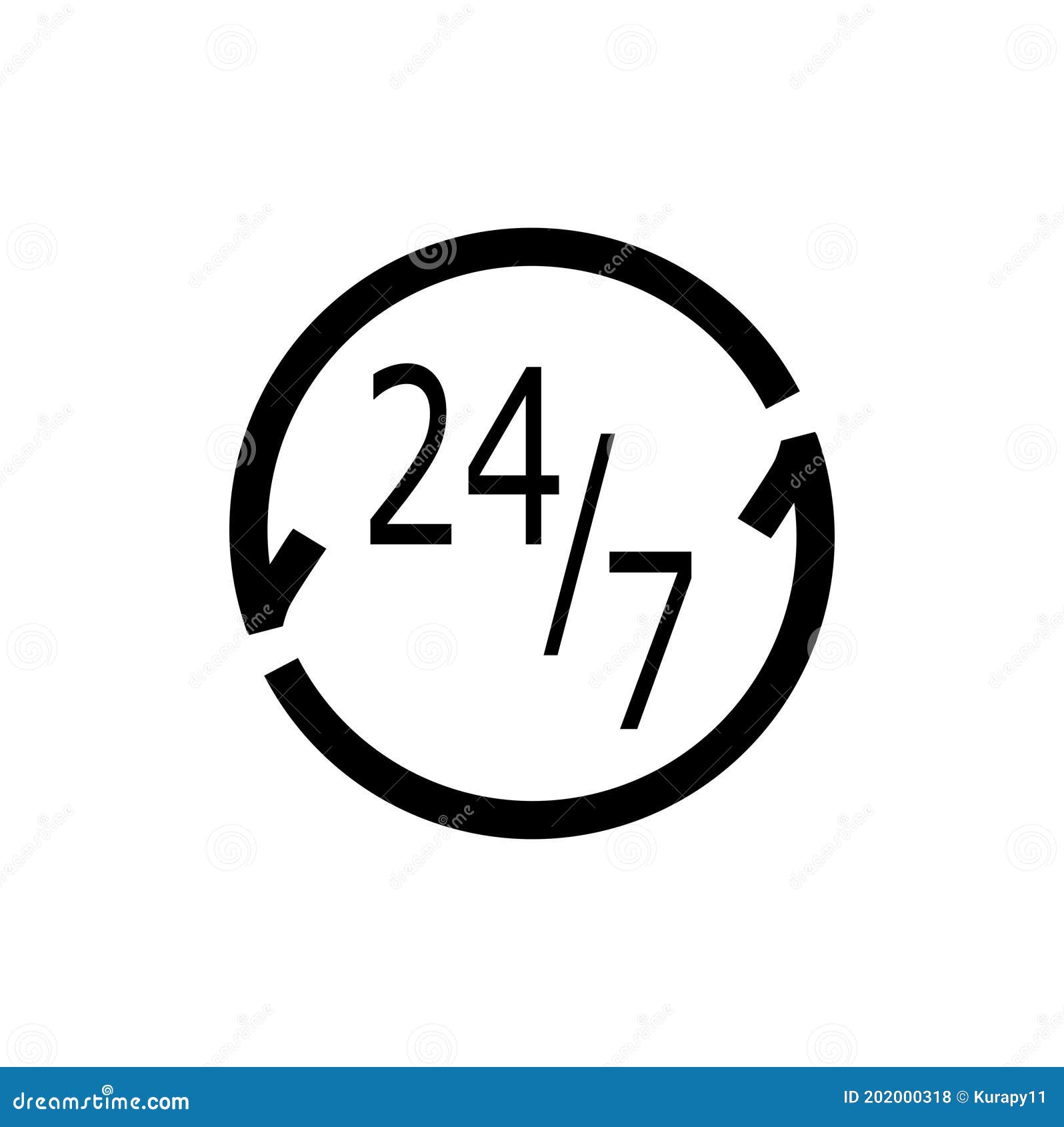 Icono De 247 Servicios. Muestra De Apoyo. Stock de ilustración ...