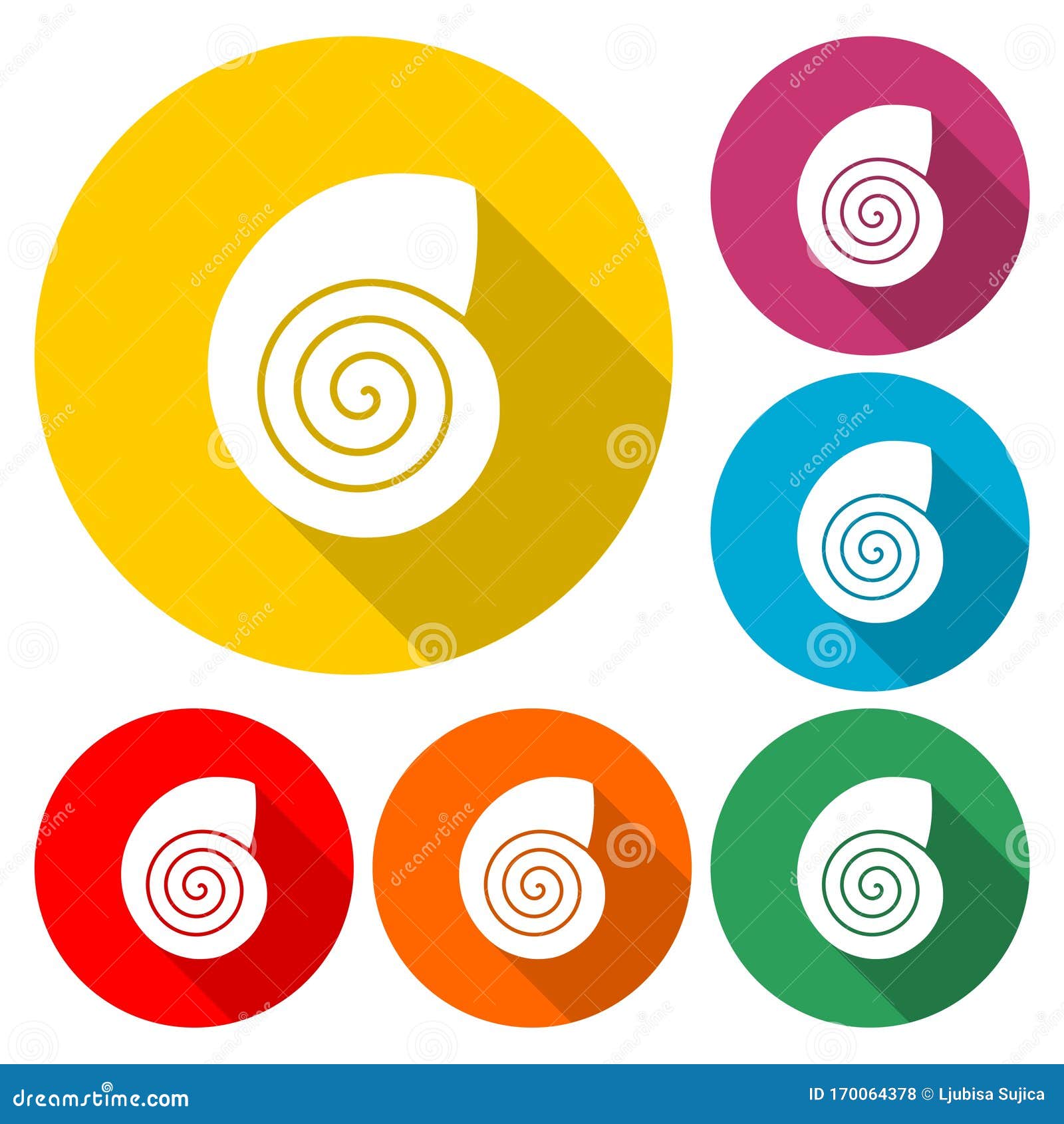 Icono De Shell Con Sombra Larga Ilustración del Vector - Ilustración de ...