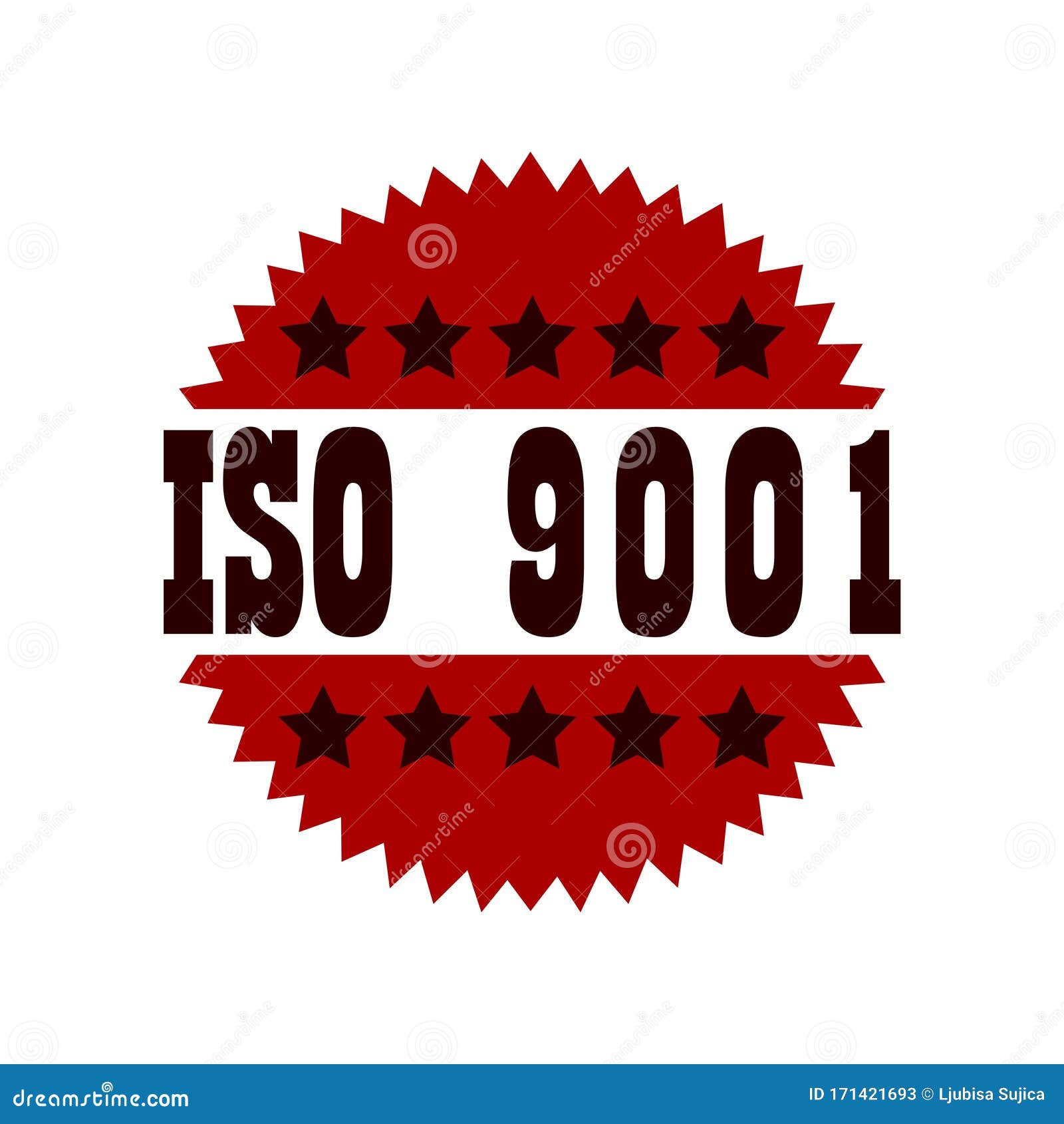 Icono De Signo Certificado ISO 9001 Ilustración del Vector ...