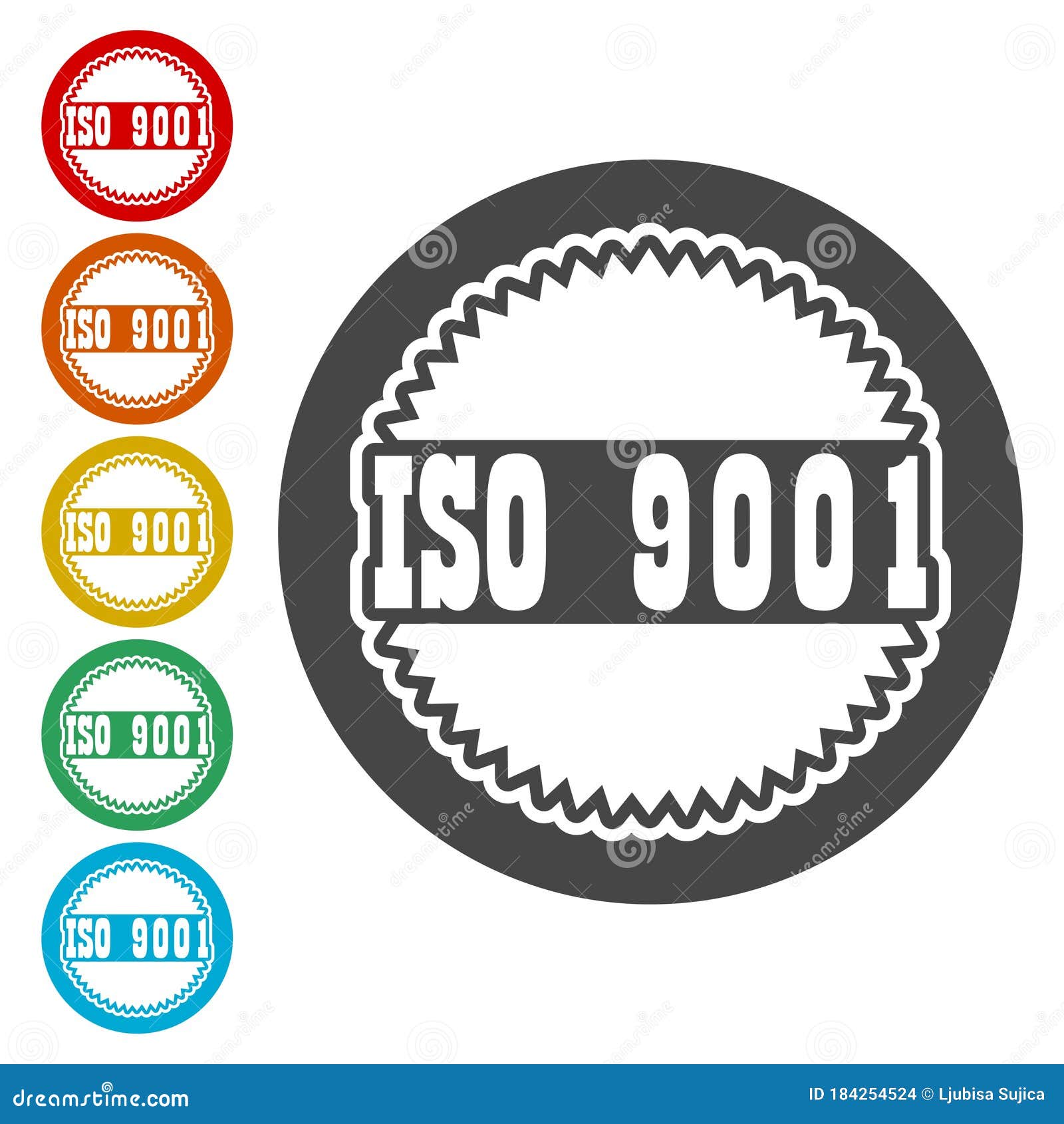 Icono De Signo Certificado Iso 9001 Ilustración del Vector ...