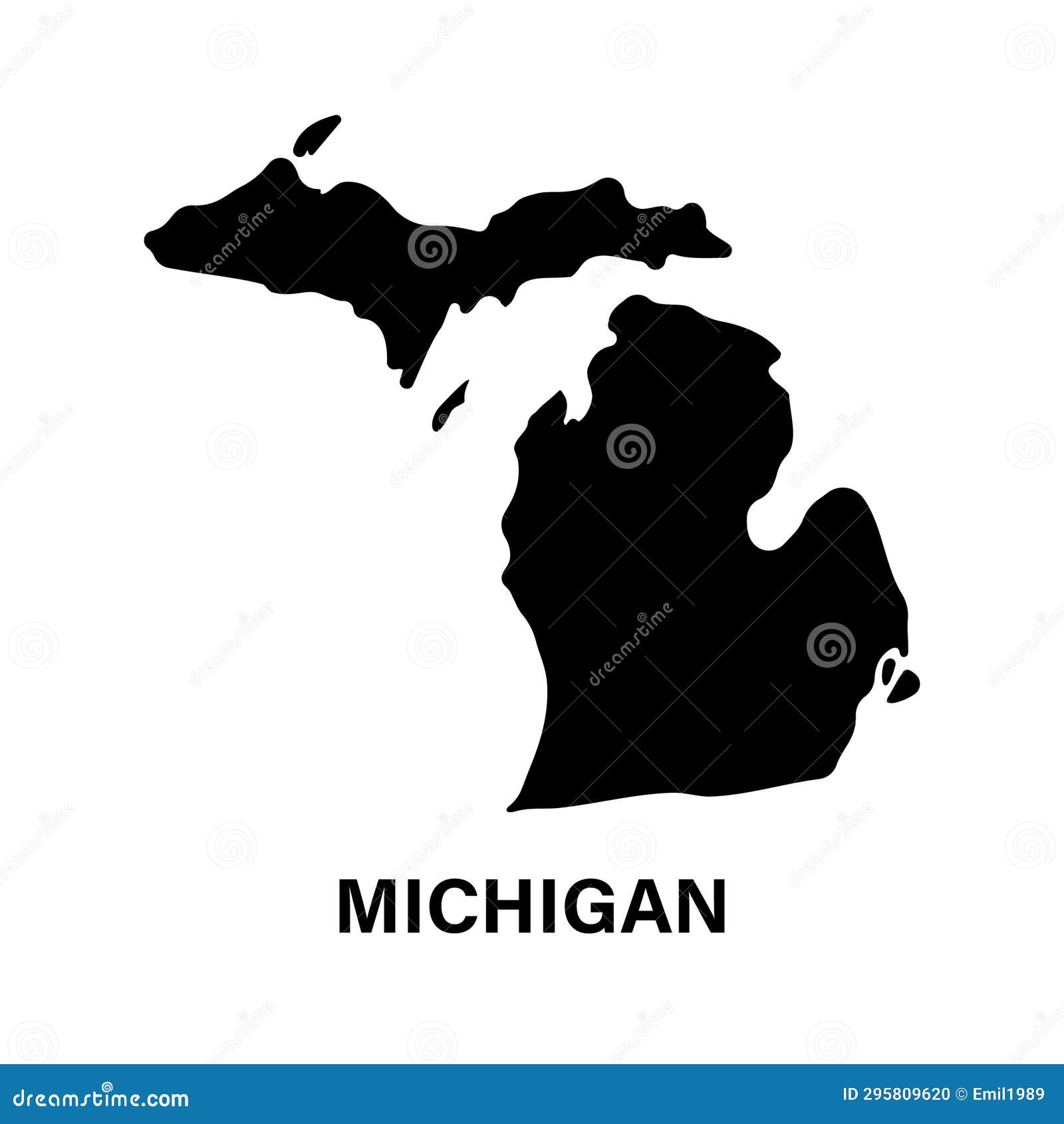 Icono De Silueta De Mapa De Estado De Michigan. Ilustración del Vector ...