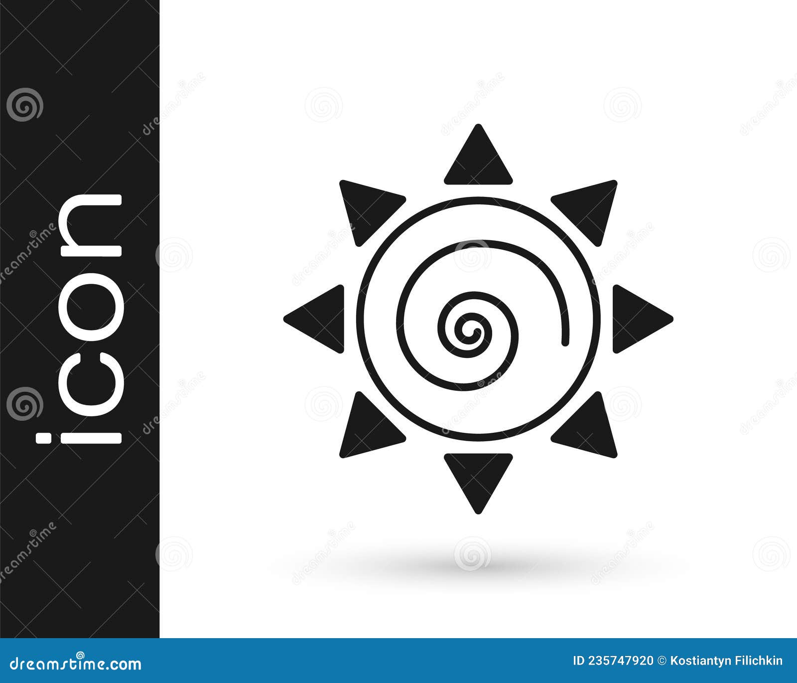 Icono De Sol Negro Aislado En Fondo Blanco. Vector Ilustración del ...