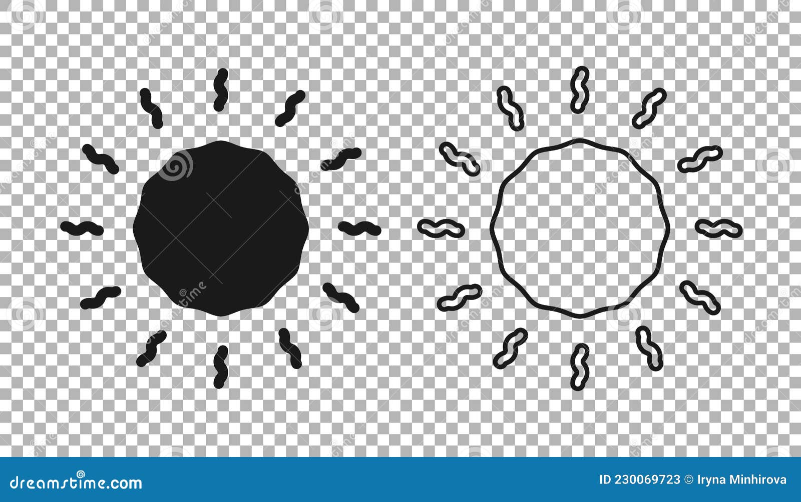 Icono De Sol Negro Aislado En Fondo Transparente. Vector Ilustración ...