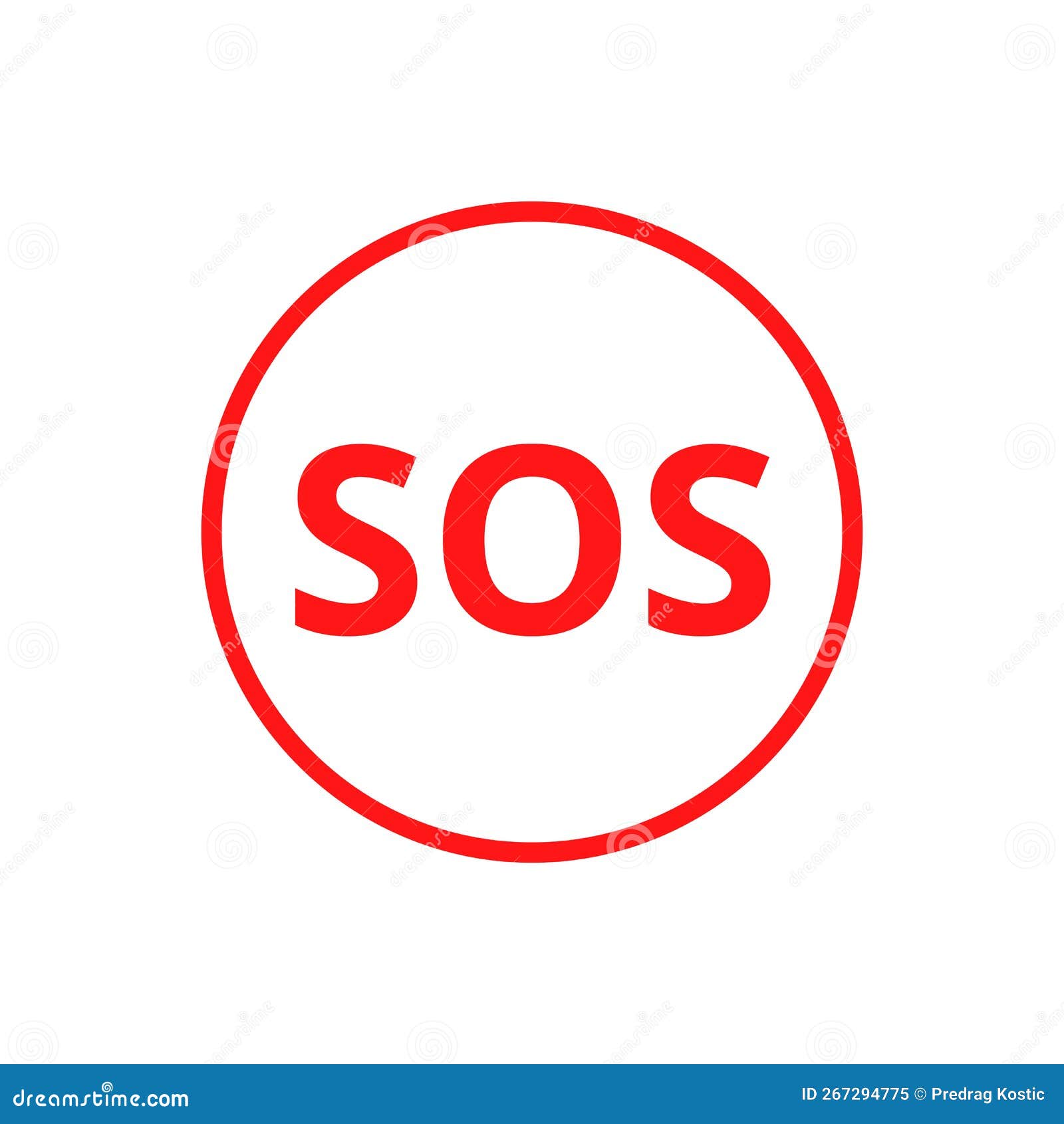 Icono de sos stock de ilustración. Ilustración de blanco - 267294775