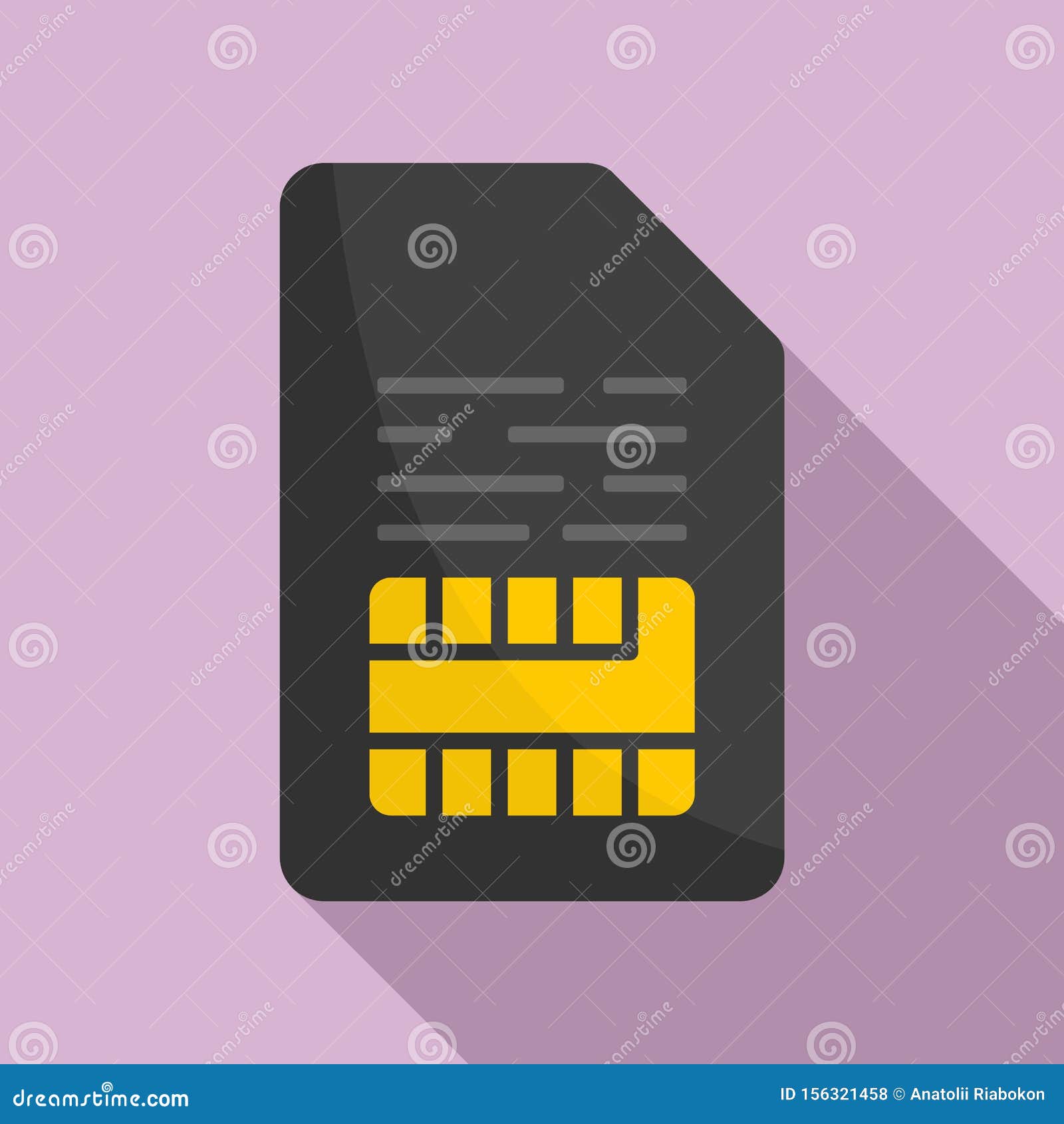 Icono De Tarjeta Sim Celular, Estilo Plano Ilustración del Vector ...