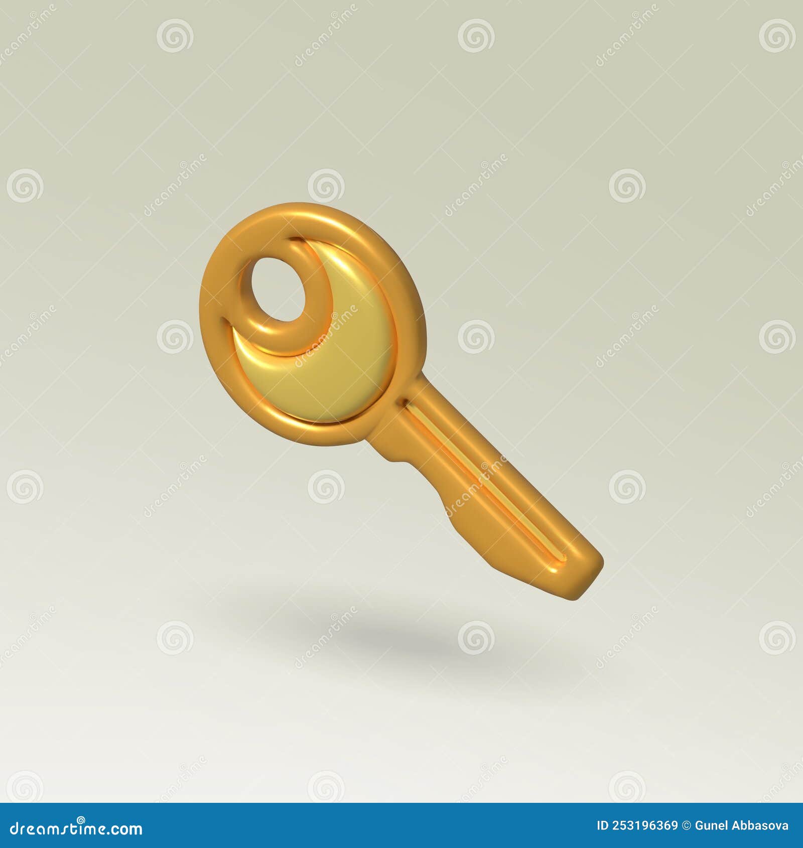 Icono De Tecla 3d. Icono De Llave Dorada 3d Ilustración del Vector - Ilustración de muestra ...