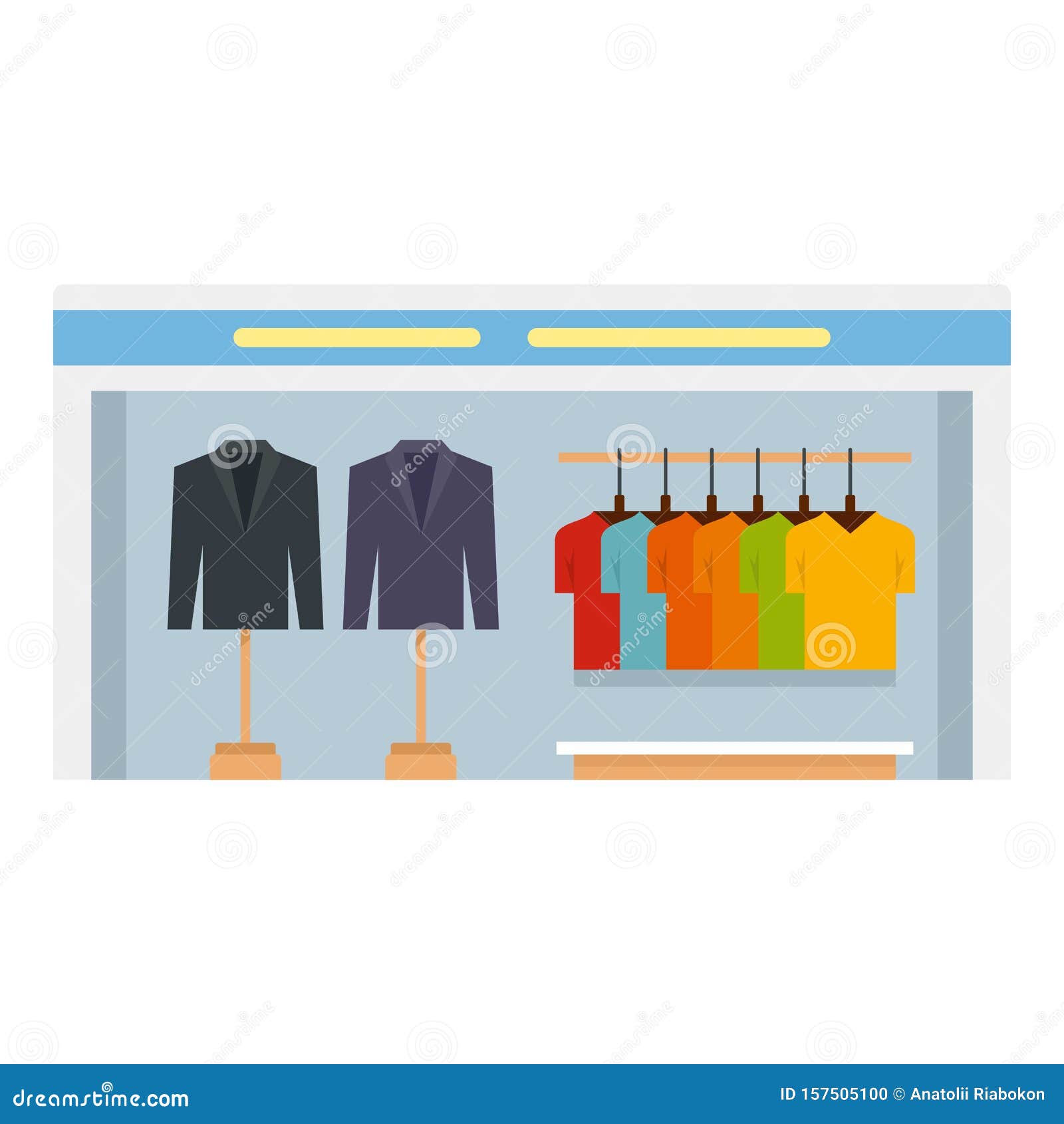 Icono De Tienda De Ropa De Moda, Estilo Plano Ilustración del Vector ...