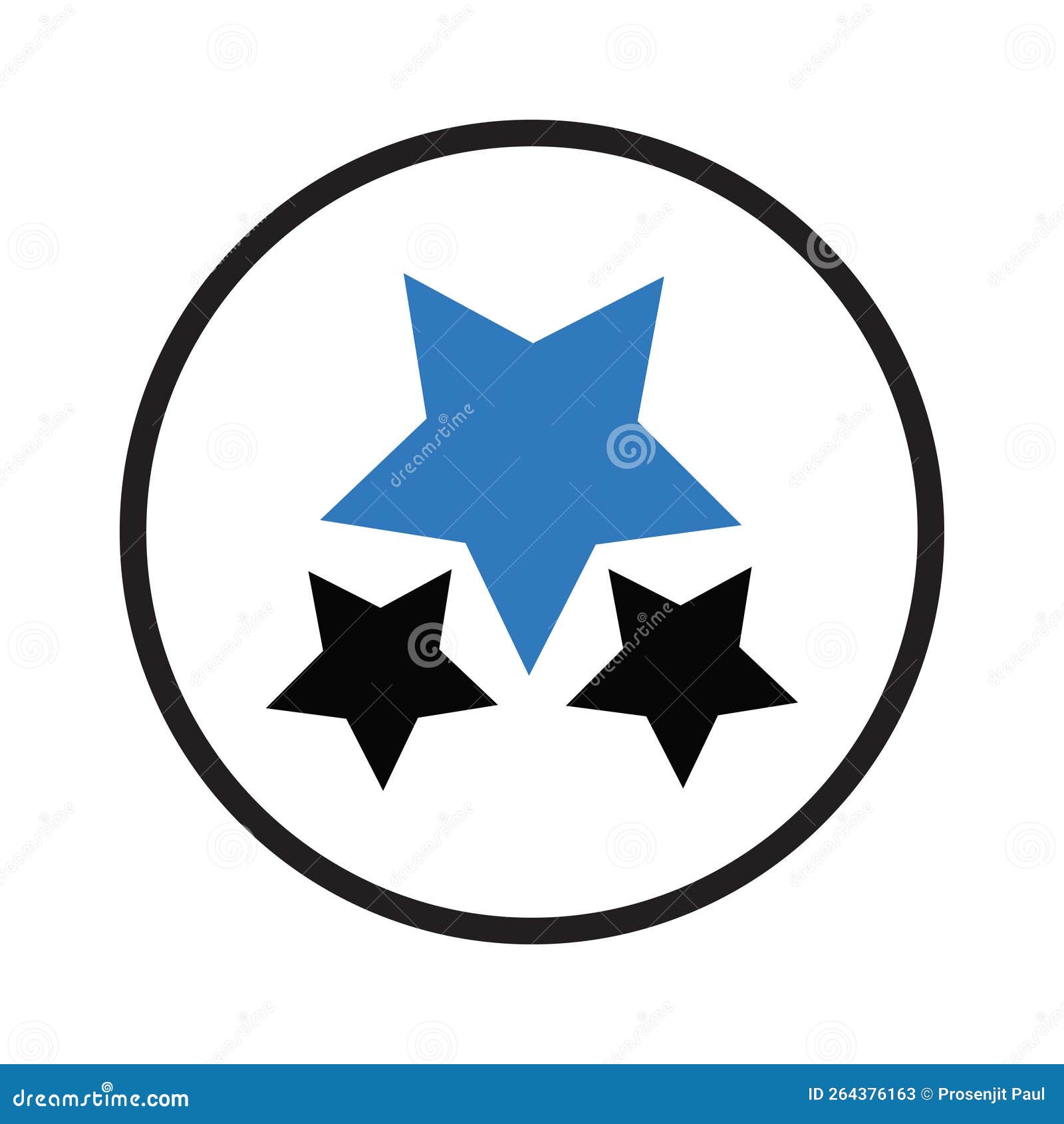 Icono de tres estrellas ilustración del vector. Ilustración de forma - 264376163