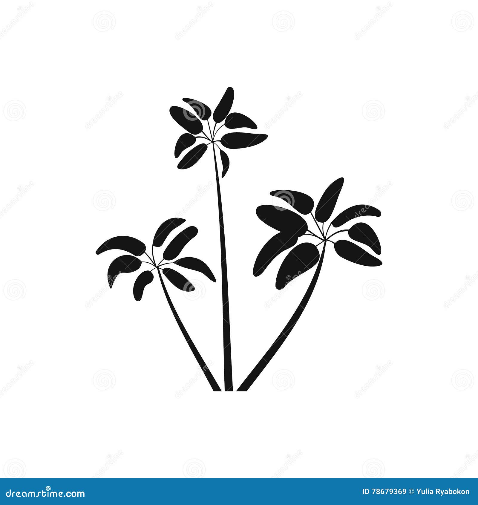 Icono De Tres Palmas, Estilo Simple Ilustración del Vector ...