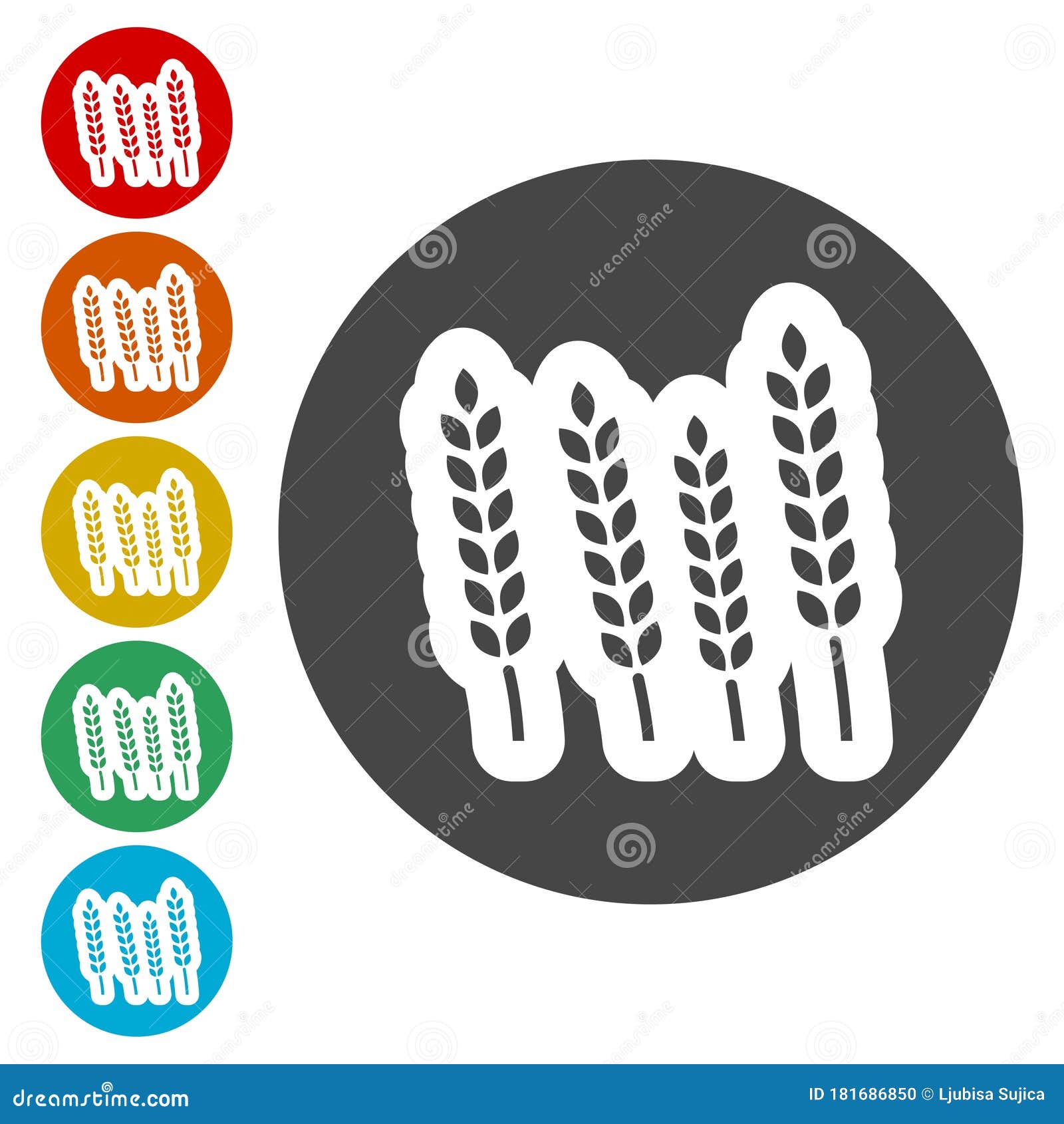Icono de trigo ilustración del vector. Ilustración de curva - 181686850