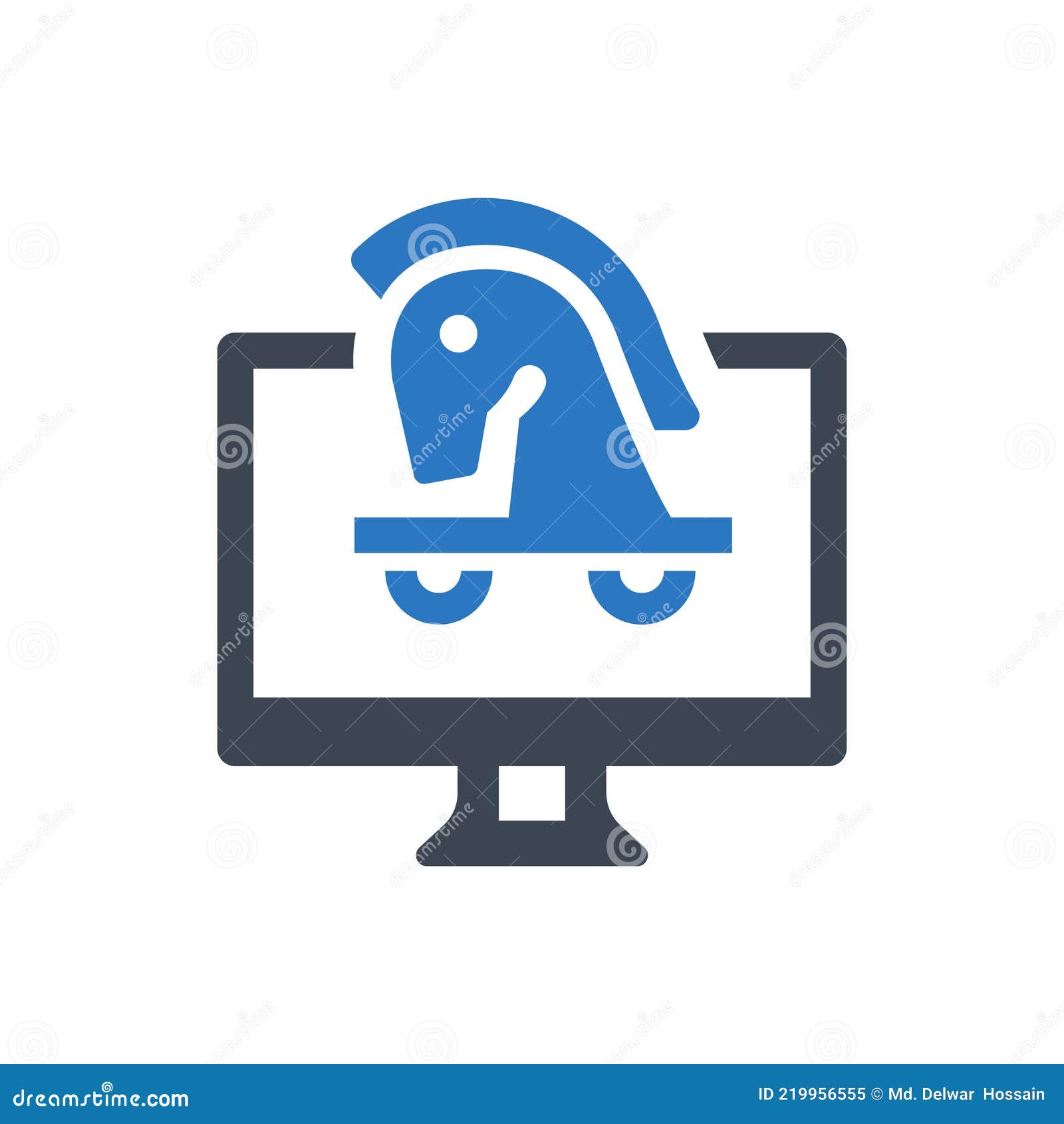 Icono de troyano ilustración del vector. Ilustración de icono - 219956555