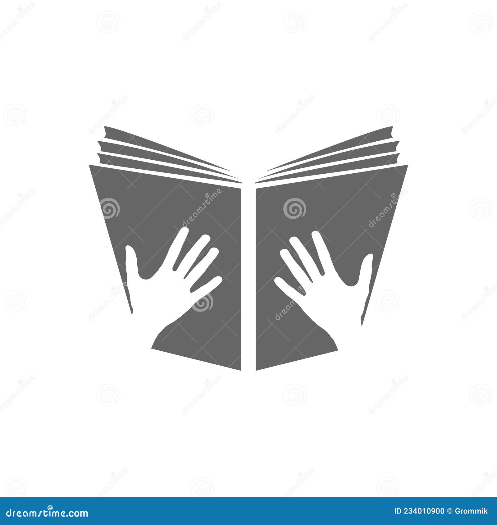 Icono De Un Libro Abierto. Manos Con Un Libro Abierto Ilustración del ...