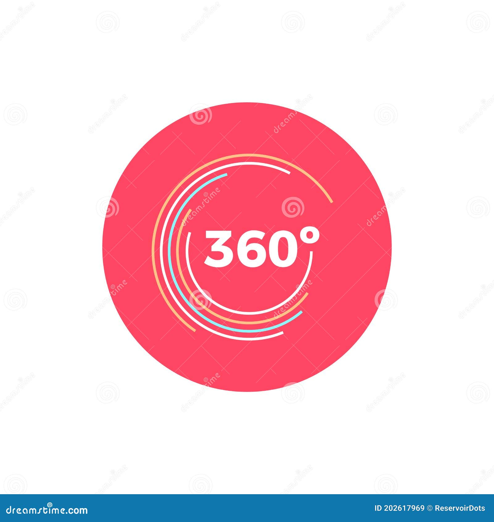 Icono de vector 360 ilustración del vector. Ilustración de colorido ...