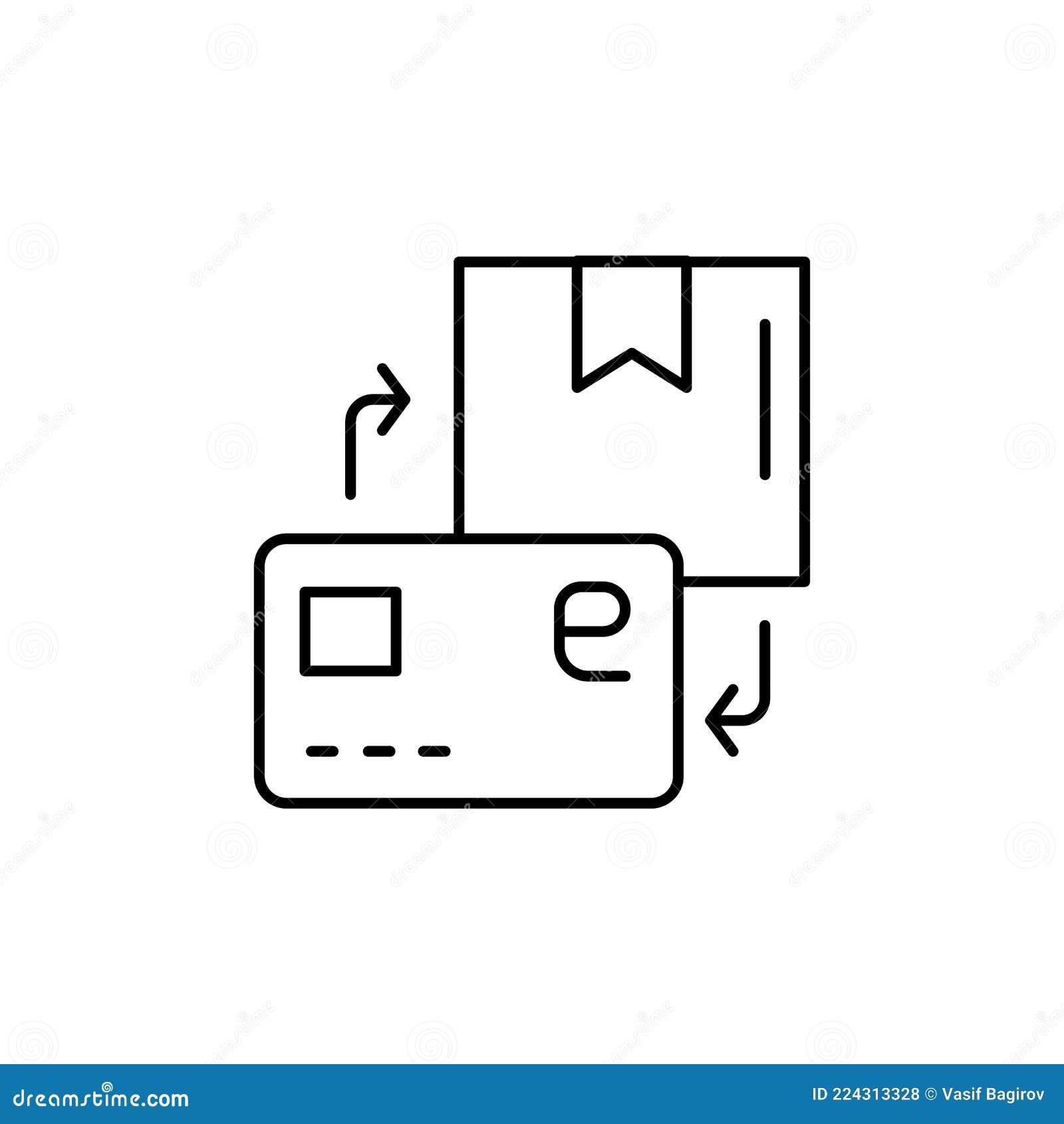 Icono De Vector De Contorno De Flecha De Caja De Coche De Ecommerce ...