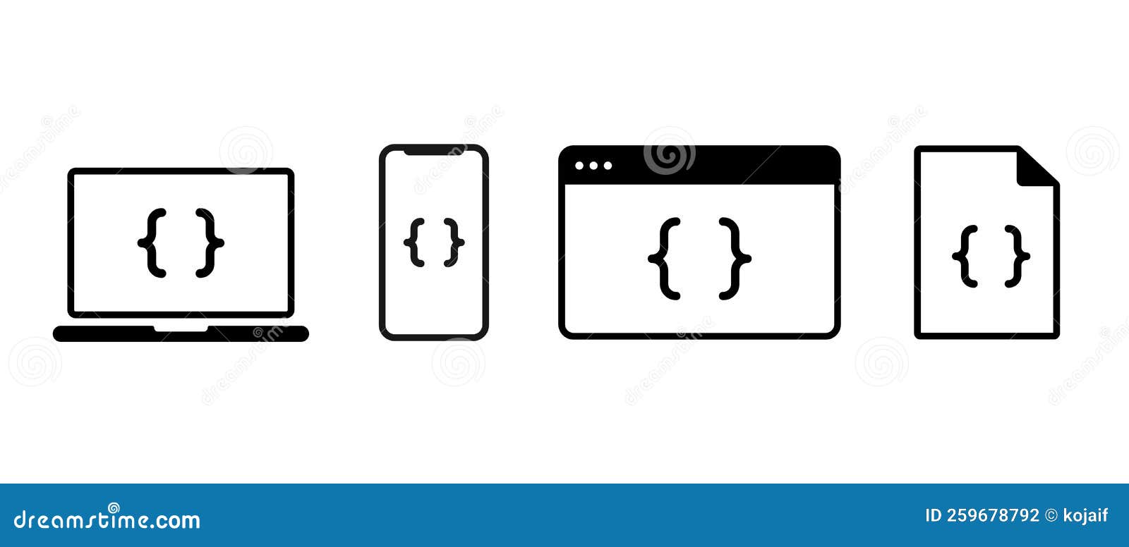 Icono De Vector De Dispositivo De Código. Signo De Script De Programa ...