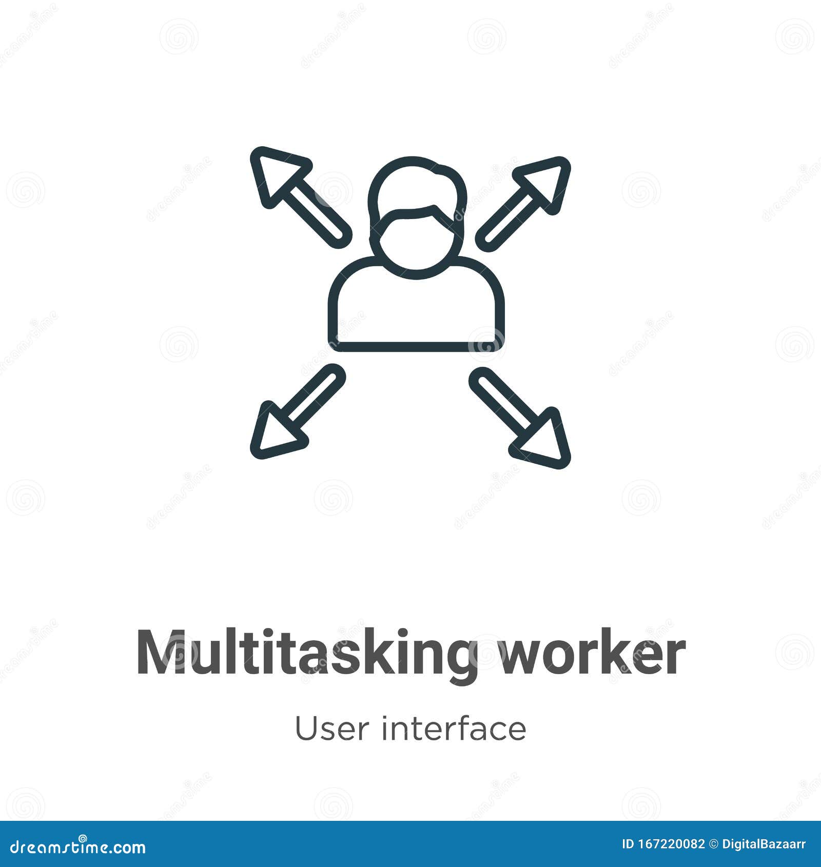 Icono De Vector De Esquema De Trabajo Multitarea Icono De Trabajo ... Icono De Vector De Esquema De Trabajo Multitarea Icono De Trabajo ...