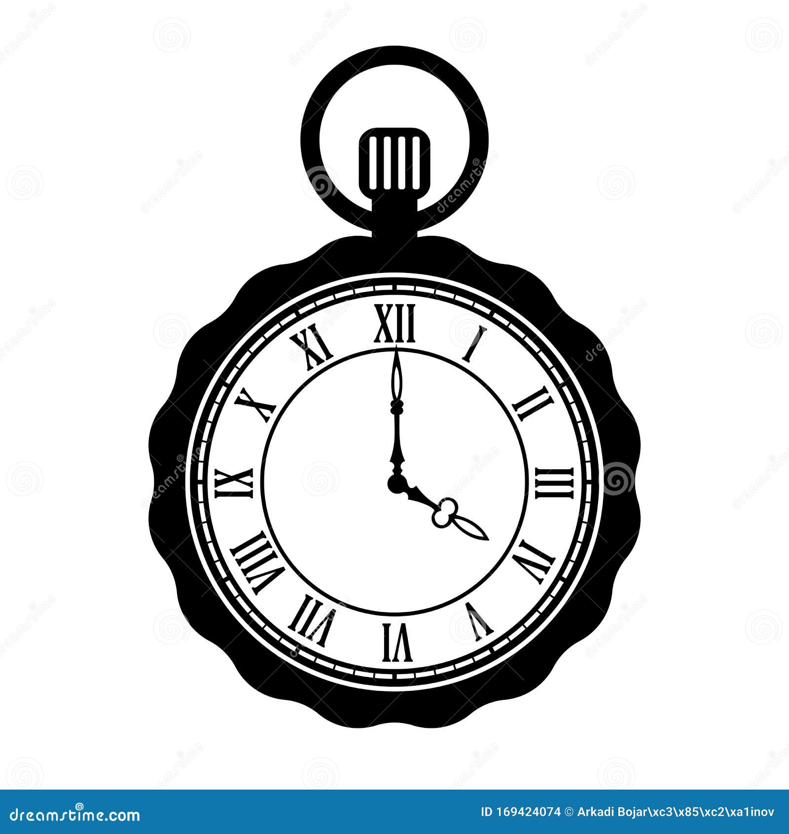 Icono De Vector De Reloj De Bolsillo Ilustración Del Vector Ilustración De Manos Adornado
