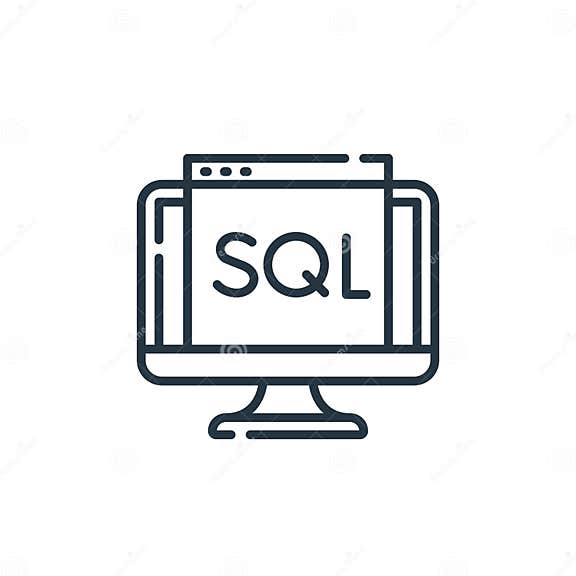 Icono De Vector Sql Aislado En Fondo Blanco. Símbolo Sql De Línea ... Icono De Vector Sql Aislado En Fondo Blanco. Símbolo Sql De Línea ...