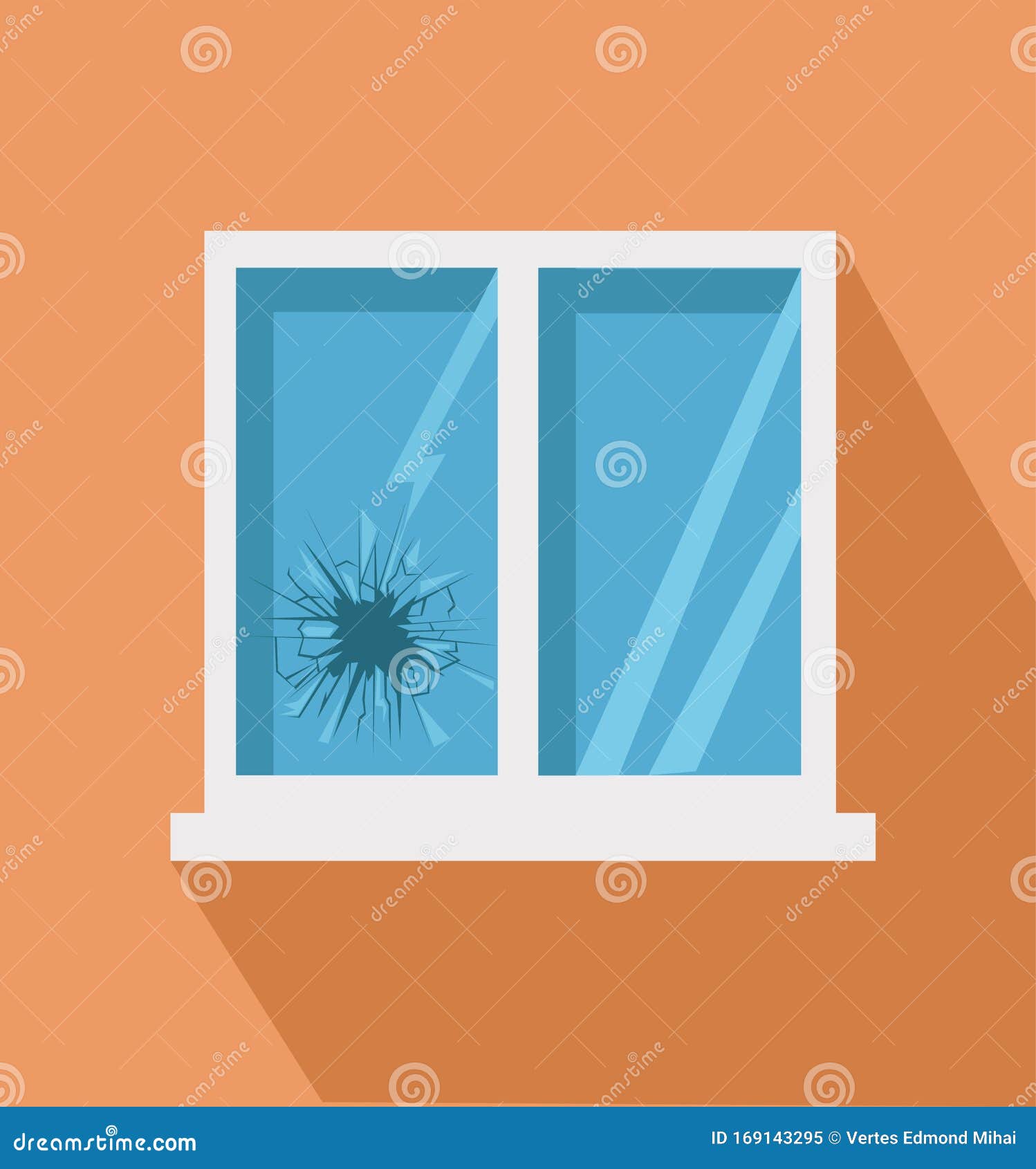 Icono De Ventana Rota En Estilo Plano Ilustración del Vector ...