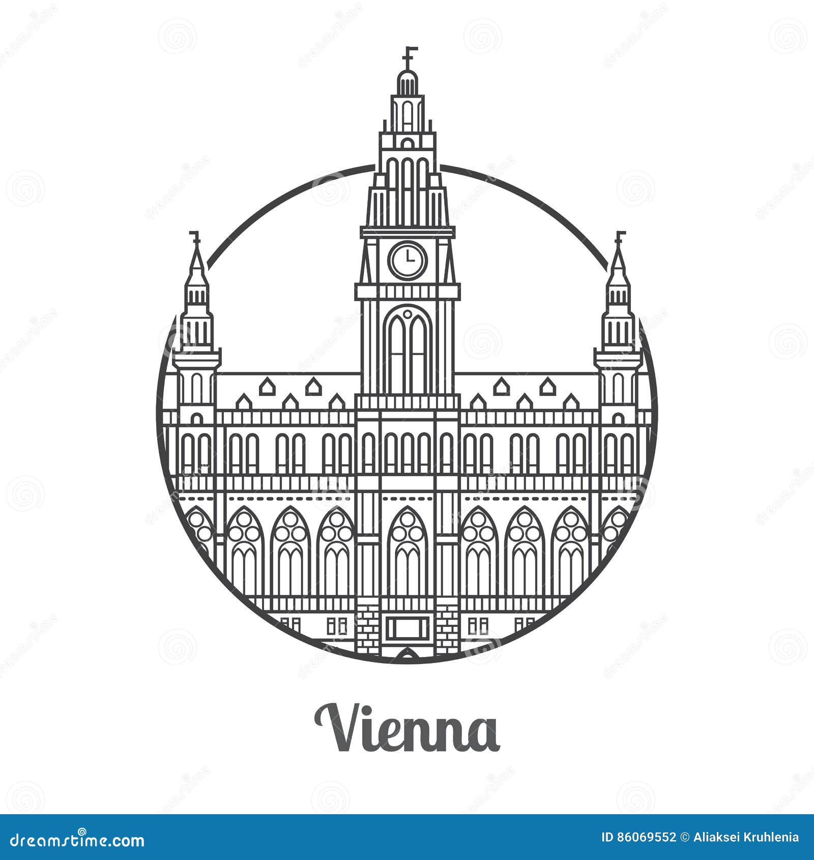Icono de Viena del viaje ilustración del vector. Ilustración de ...
