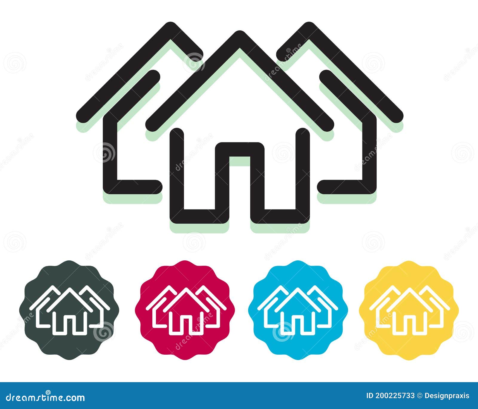 Icono De Vivienda Comunitaria Ilustración del Vector - Ilustración de ...