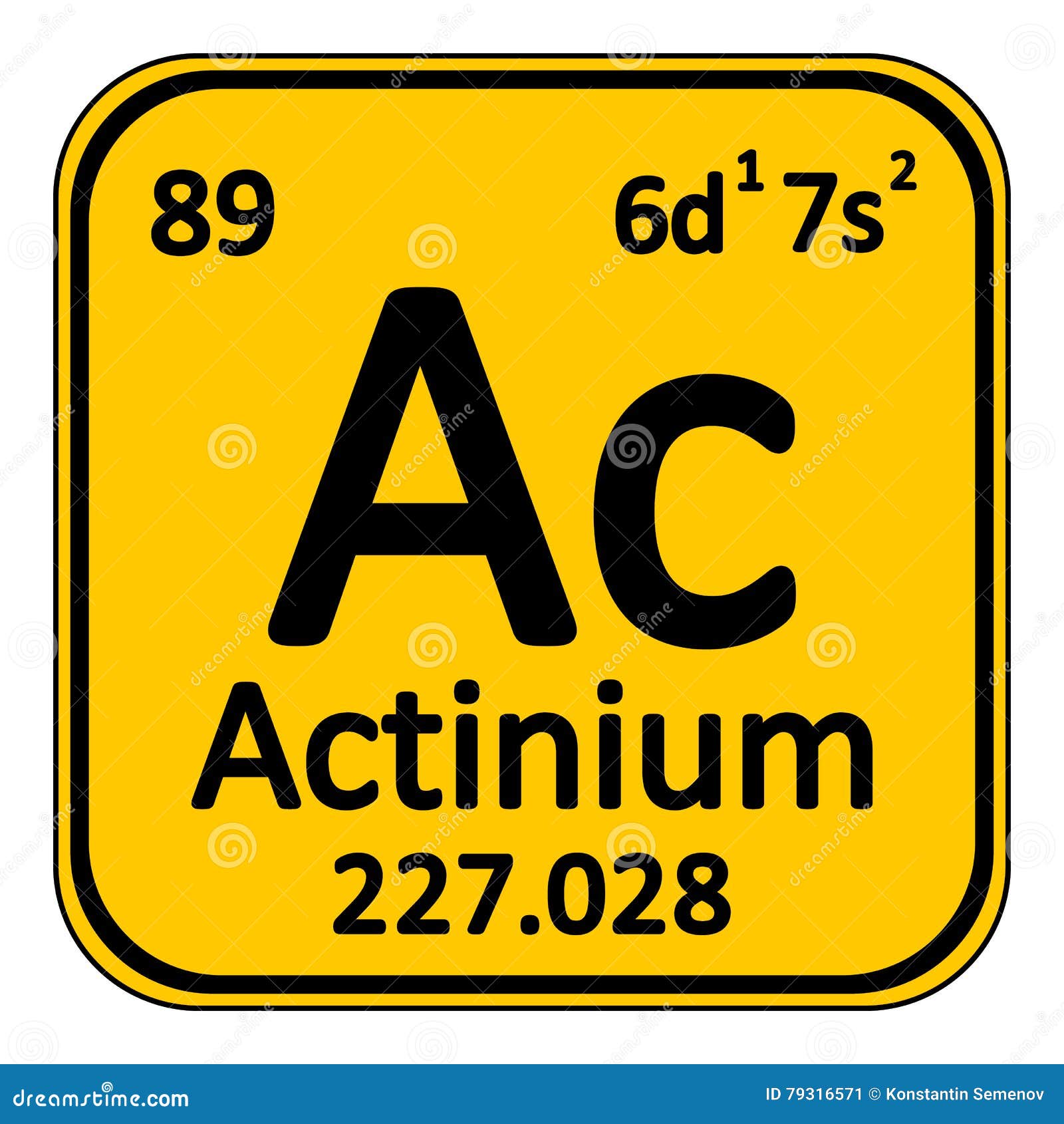 Icono Del Actinio Del Elemento De Tabla Periódica Stock de ilustración ...