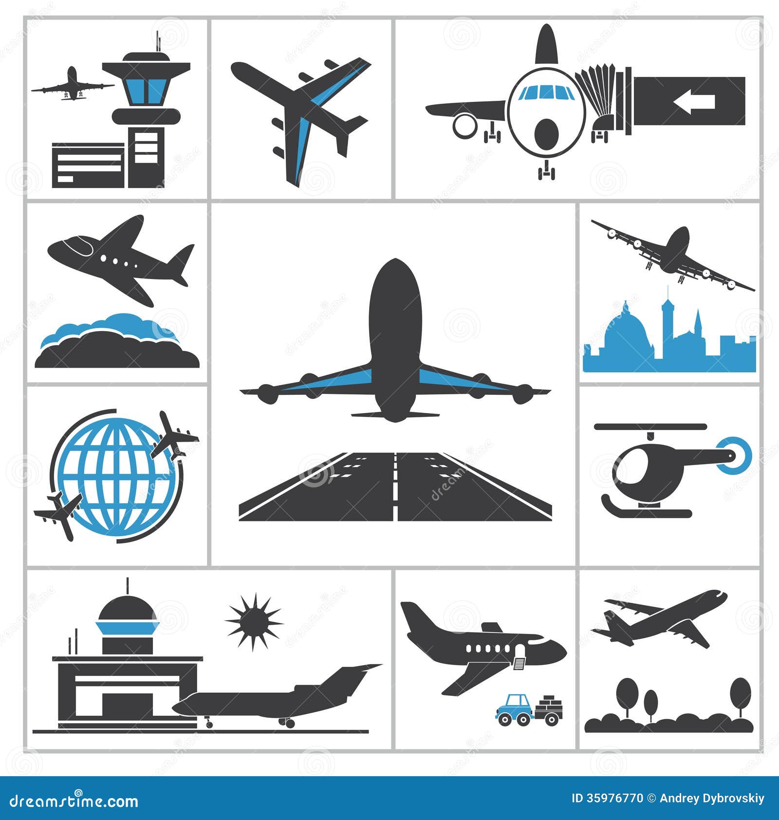 Icono del aeropuerto ilustración del vector. Ilustración de negro ...