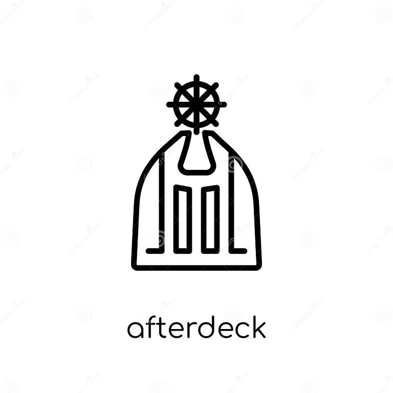 Icono Del Afterdeck Icono Linear Plano Moderno De Moda Del Afterdeck ...
