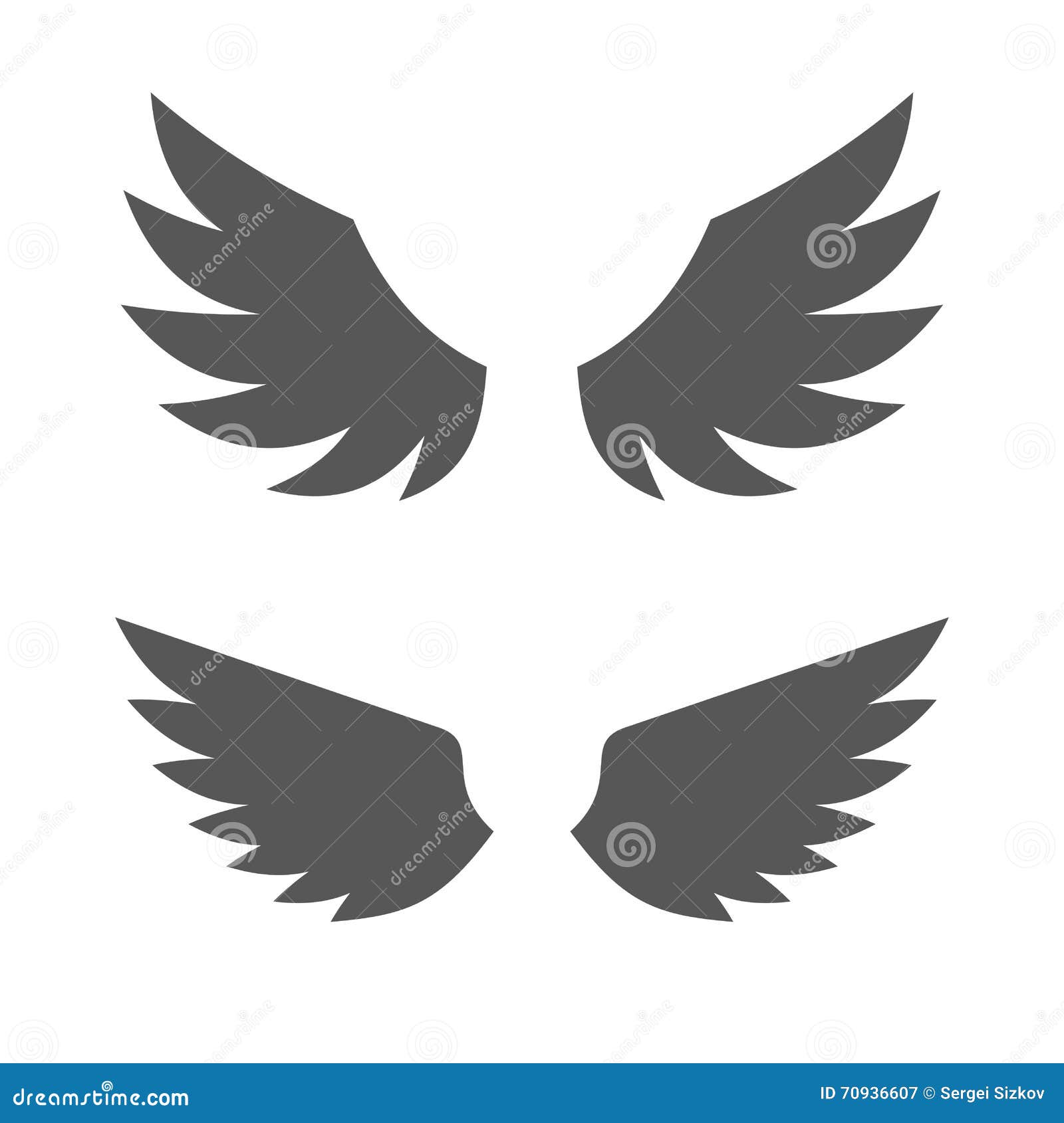 Icono del ala Vector ilustración del vector. Ilustración de idea - 70936607