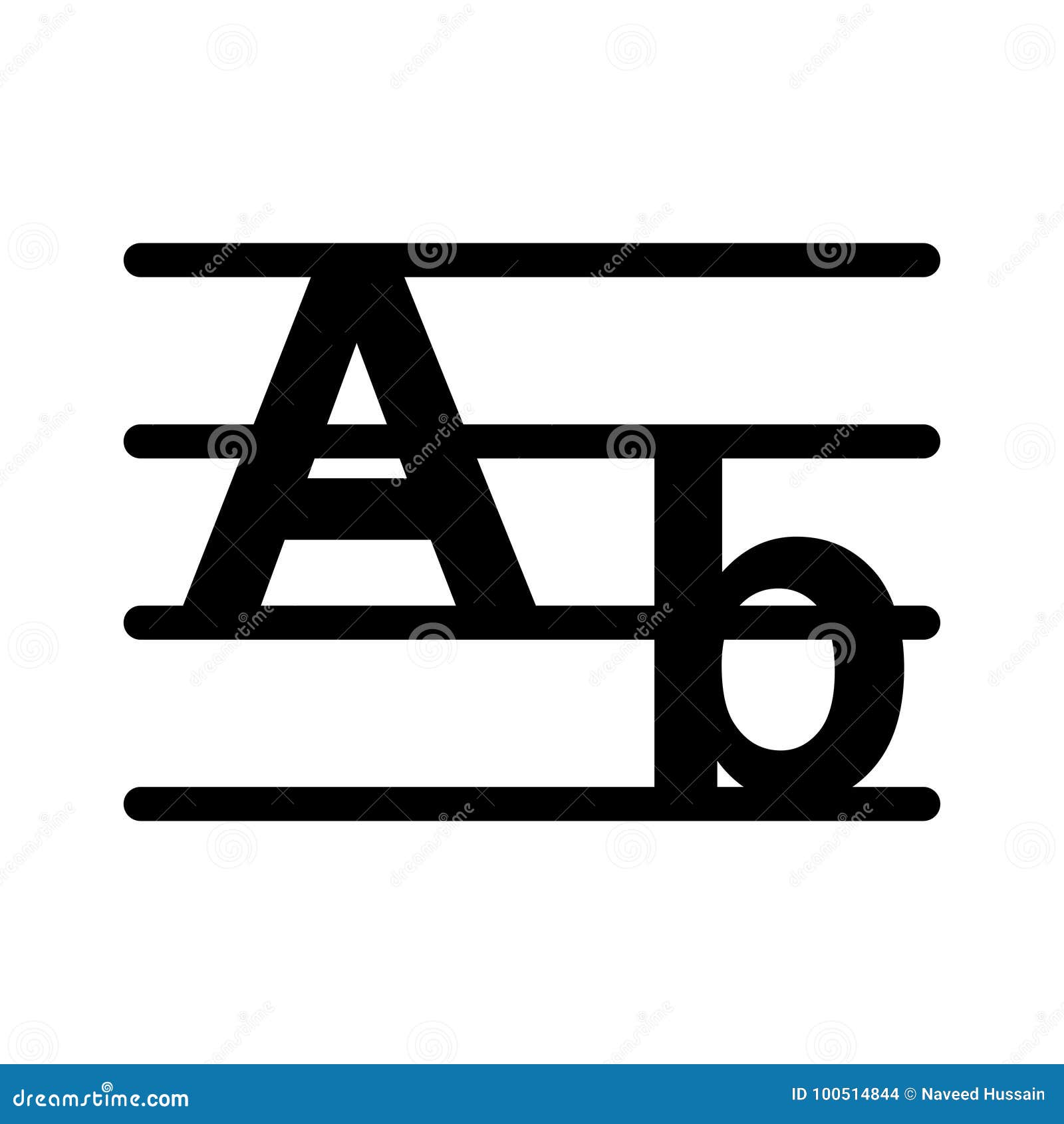 Icono del alfabeto stock de ilustración. Ilustración de fuente - 100514844