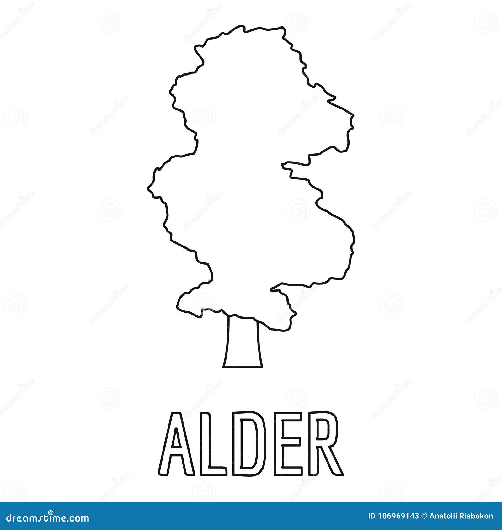 Icono Del Aliso, Estilo Del Esquema Ilustración del Vector ...