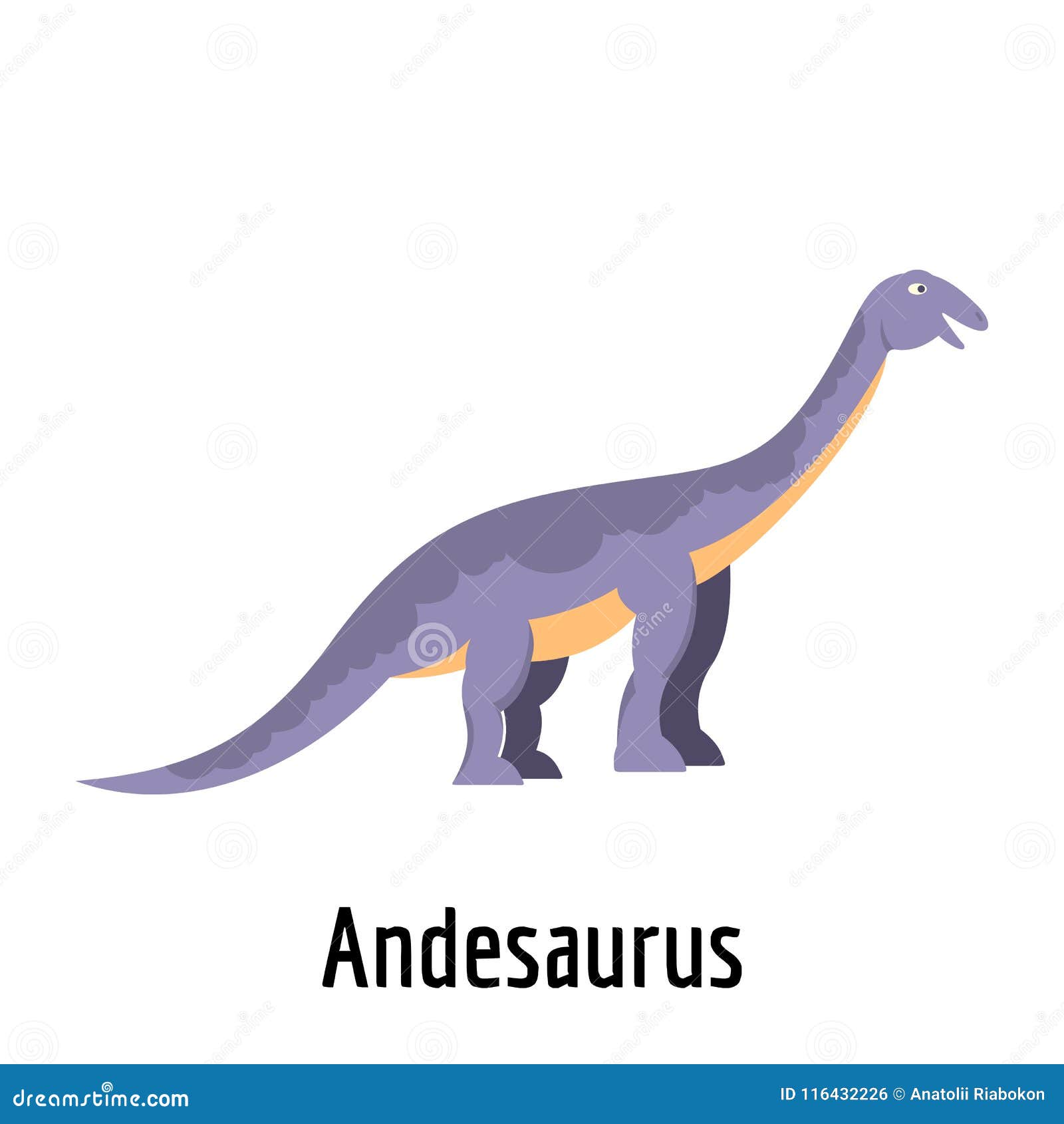 Icono Del Andesaurus, Estilo Plano Ilustración del Vector - Ilustración ...