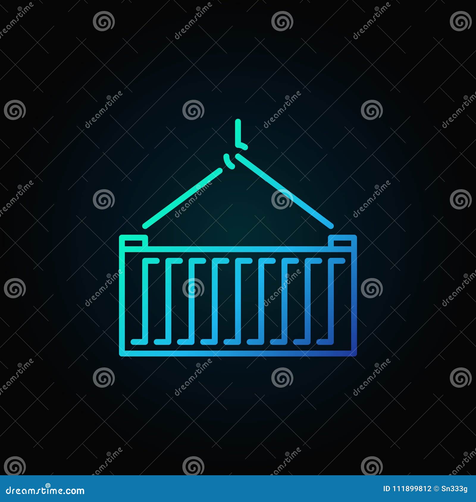 Icono Del Azul Del Contenedor Del Vector Ilustración del Vector ...