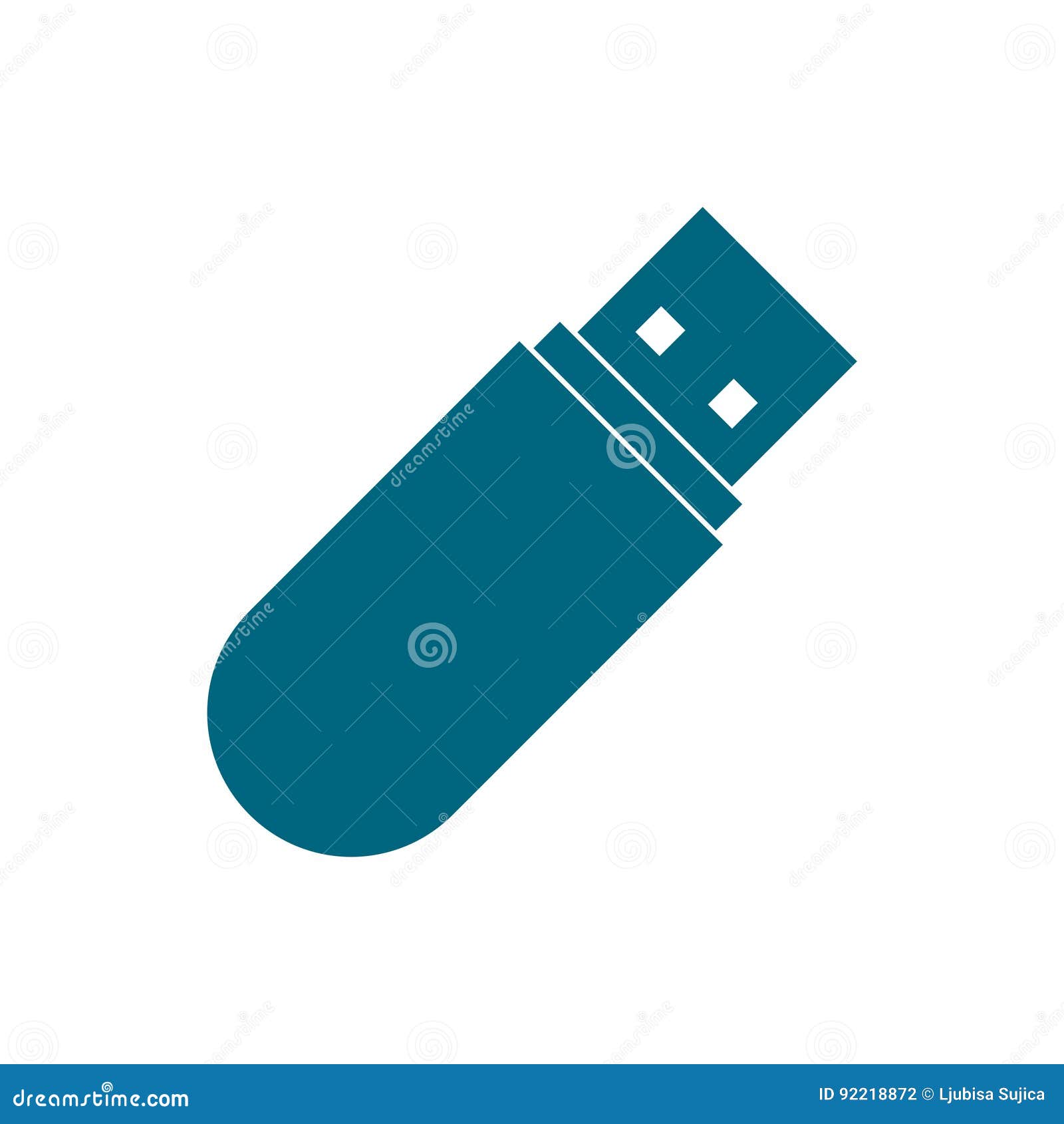 Icono del azul del USB ilustración del vector. Ilustración de medio ...