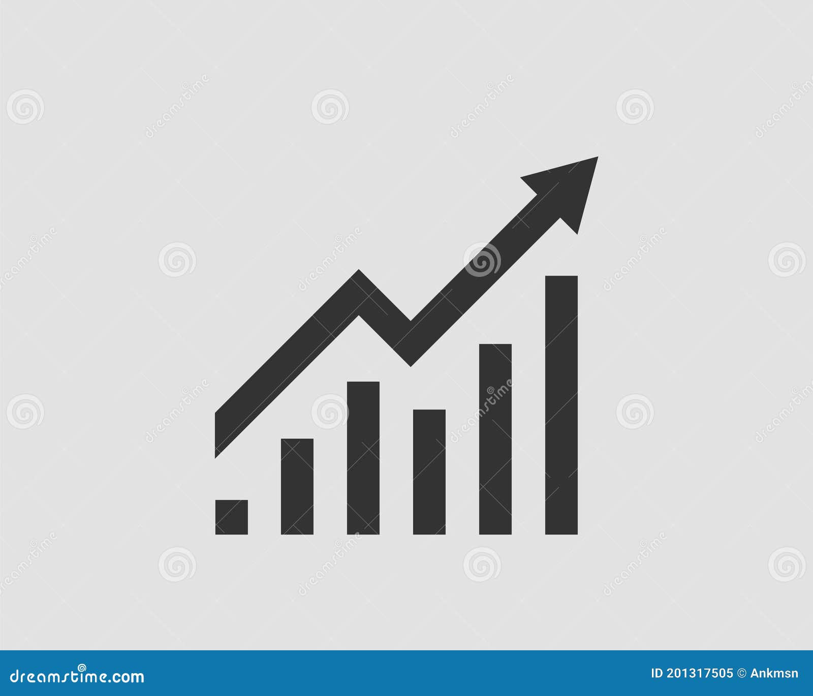 Icono Del Beneficio Del Incremento. Vector Creciente Del Gráfico De ...