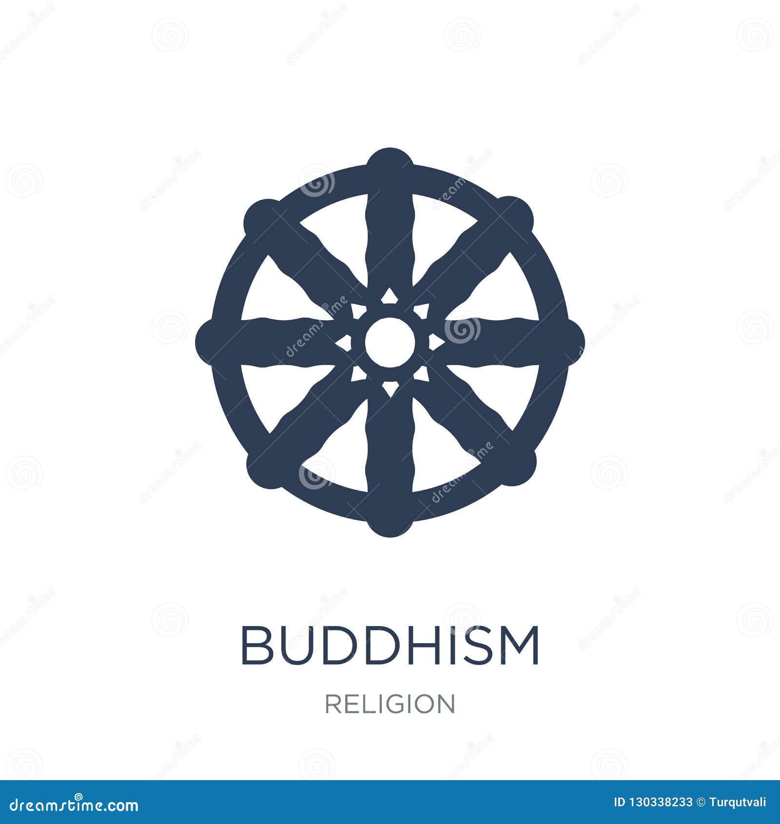 Icono Del Budismo Icono Plano De Moda Del Budismo Del Vector En El ...