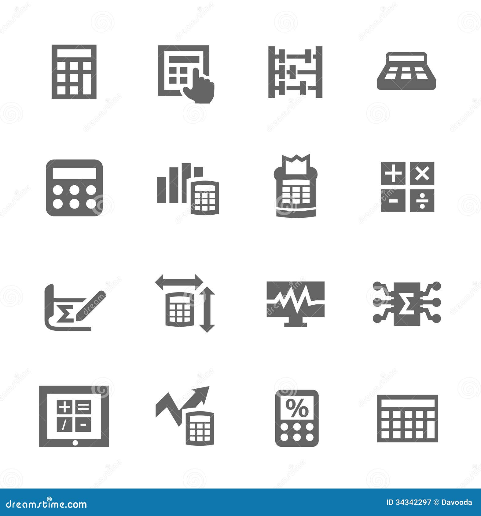 Icono del cálculo ilustración del vector. Ilustración de gris - 34342297