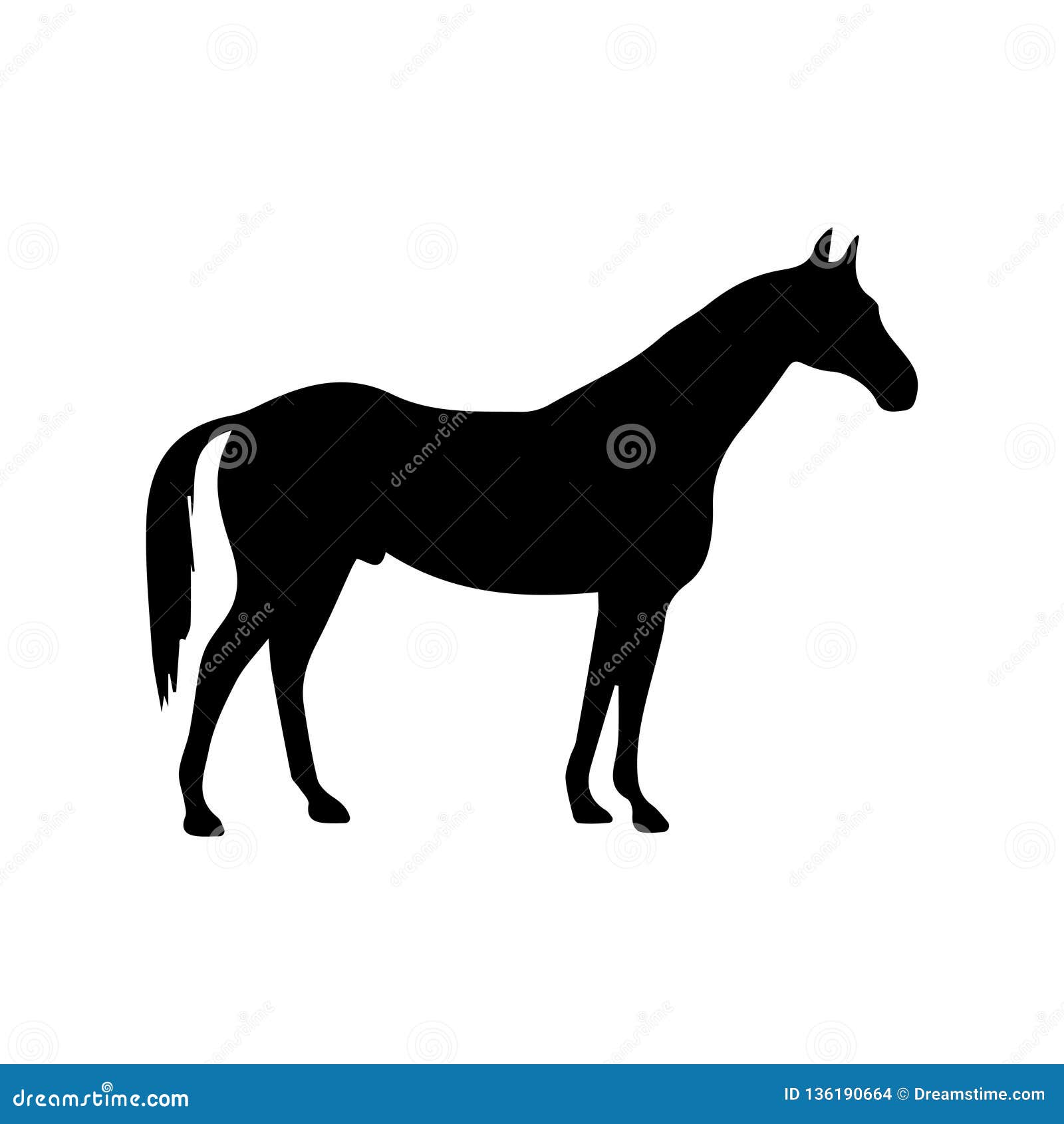 Icono del caballo ilustración del vector. Ilustración de negro - 136190664