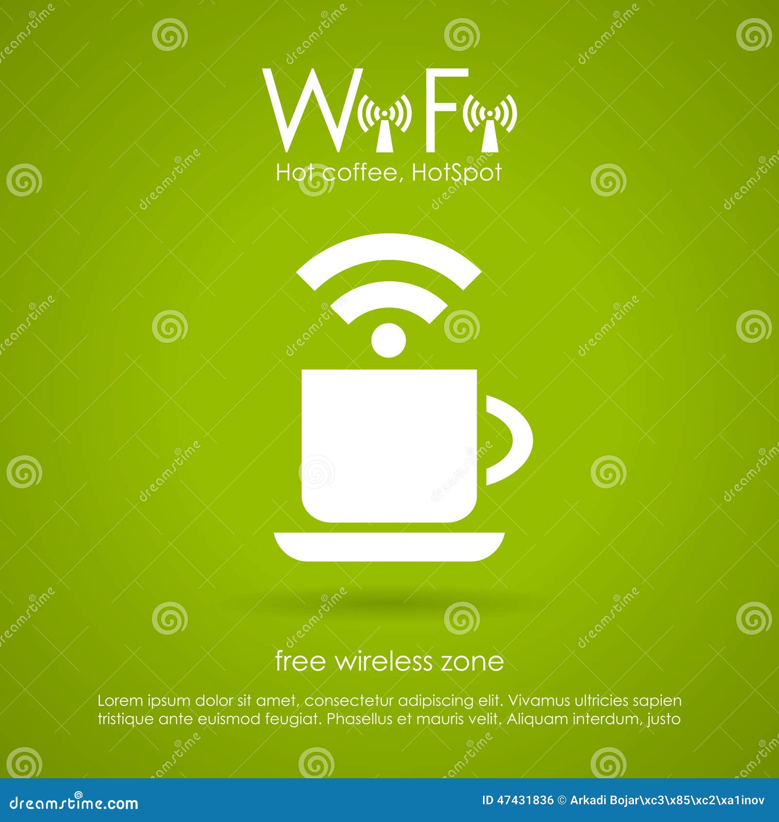 Icono Del Café De Internet De Wi-Fi Ilustración del Vector ...