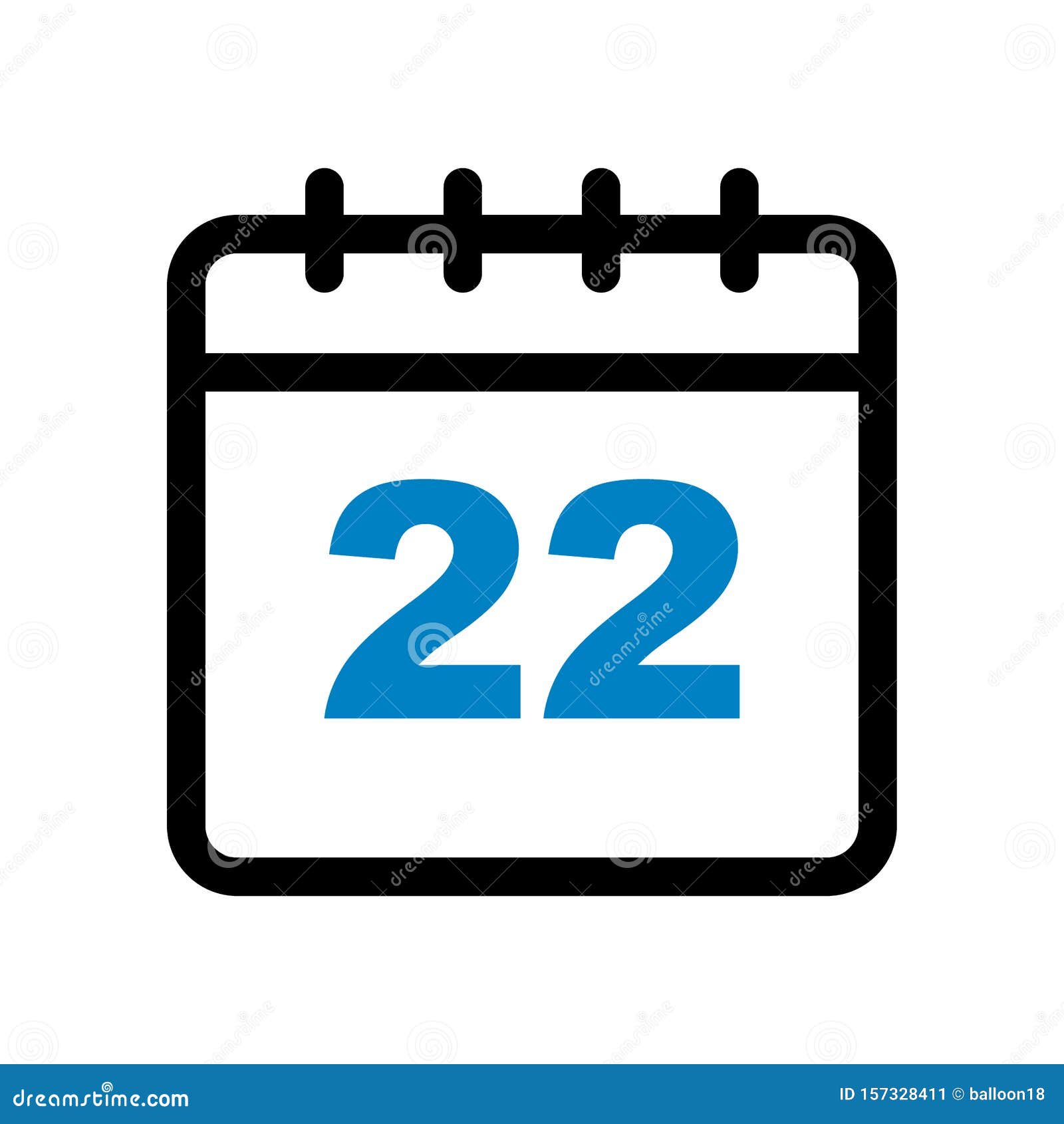 Icono 22 del calendario ilustración del vector. Ilustración de fecha ...
