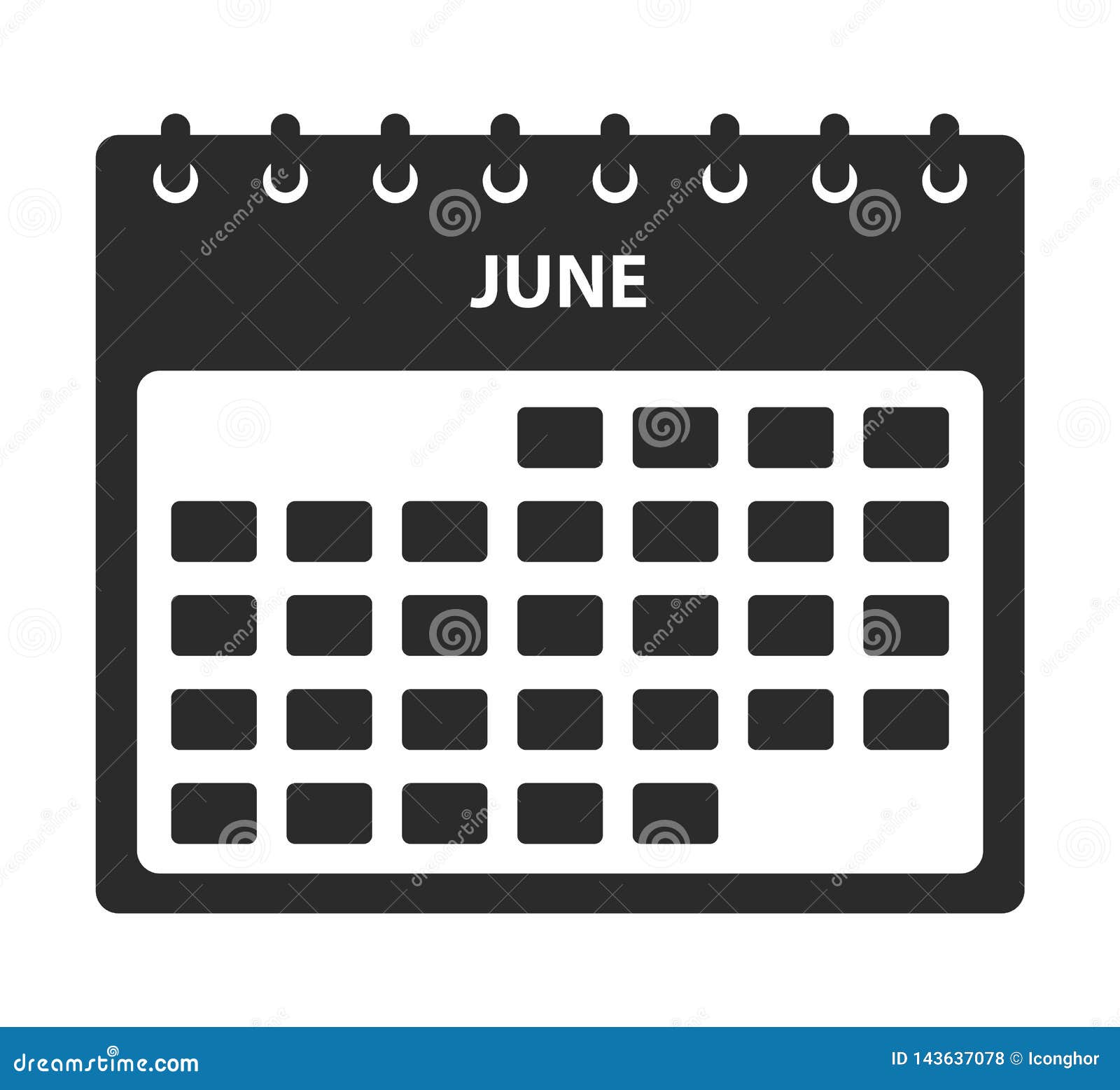 Icono Del Calendario De Junio Ilustración del Vector - Ilustración de ...