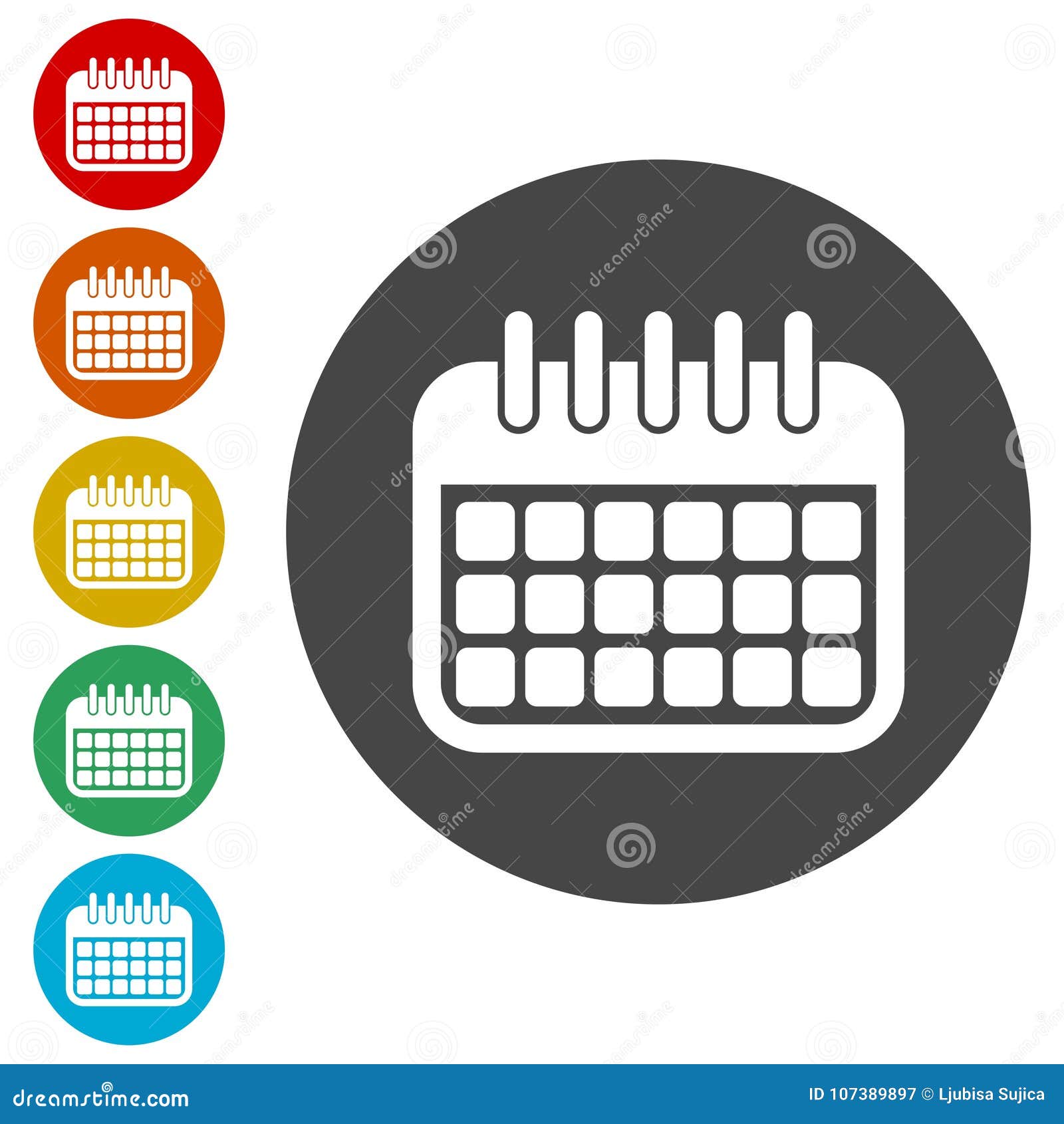 Icono Del Calendario, Icono Simple Del Vector Ilustración del Vector ...