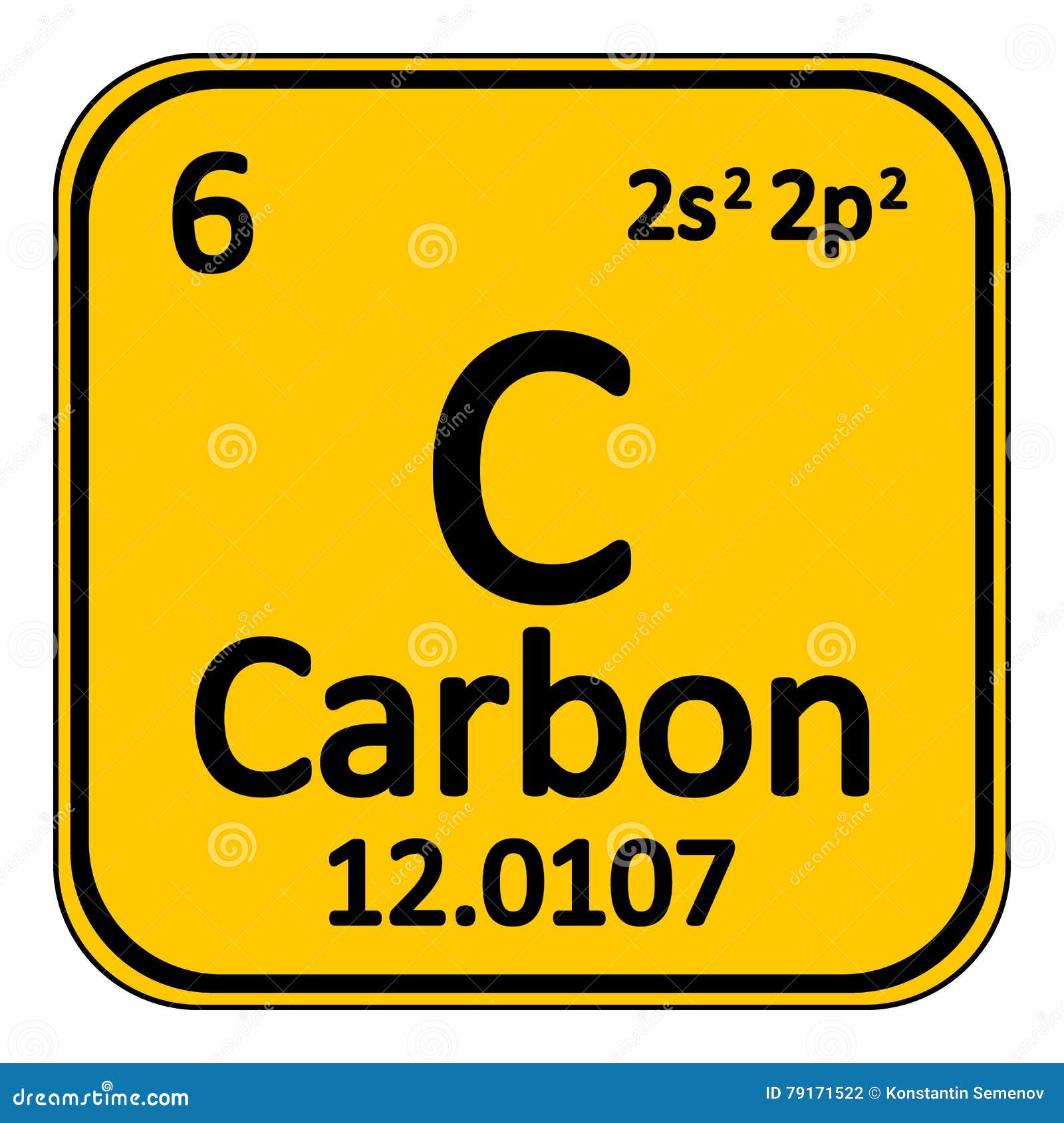 Icono Del Carbono Del Elemento De Tabla Periódica Stock de ilustración ...