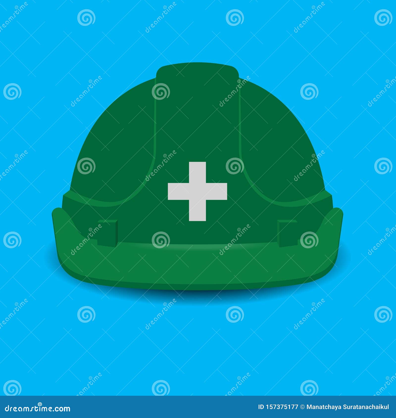 Icono Del Casco De Seguridad Verde Stock De Ilustración Ilustración